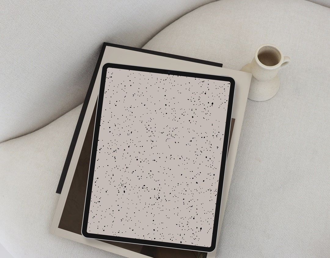 Neutral Aesthetic iPad Wallpaper, Beige Dotted Marble Pattern Tablet ...