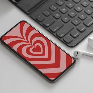Pink Red Hearts Phone Wallpaper, Cute Hearts iPhone Background, Funky ...