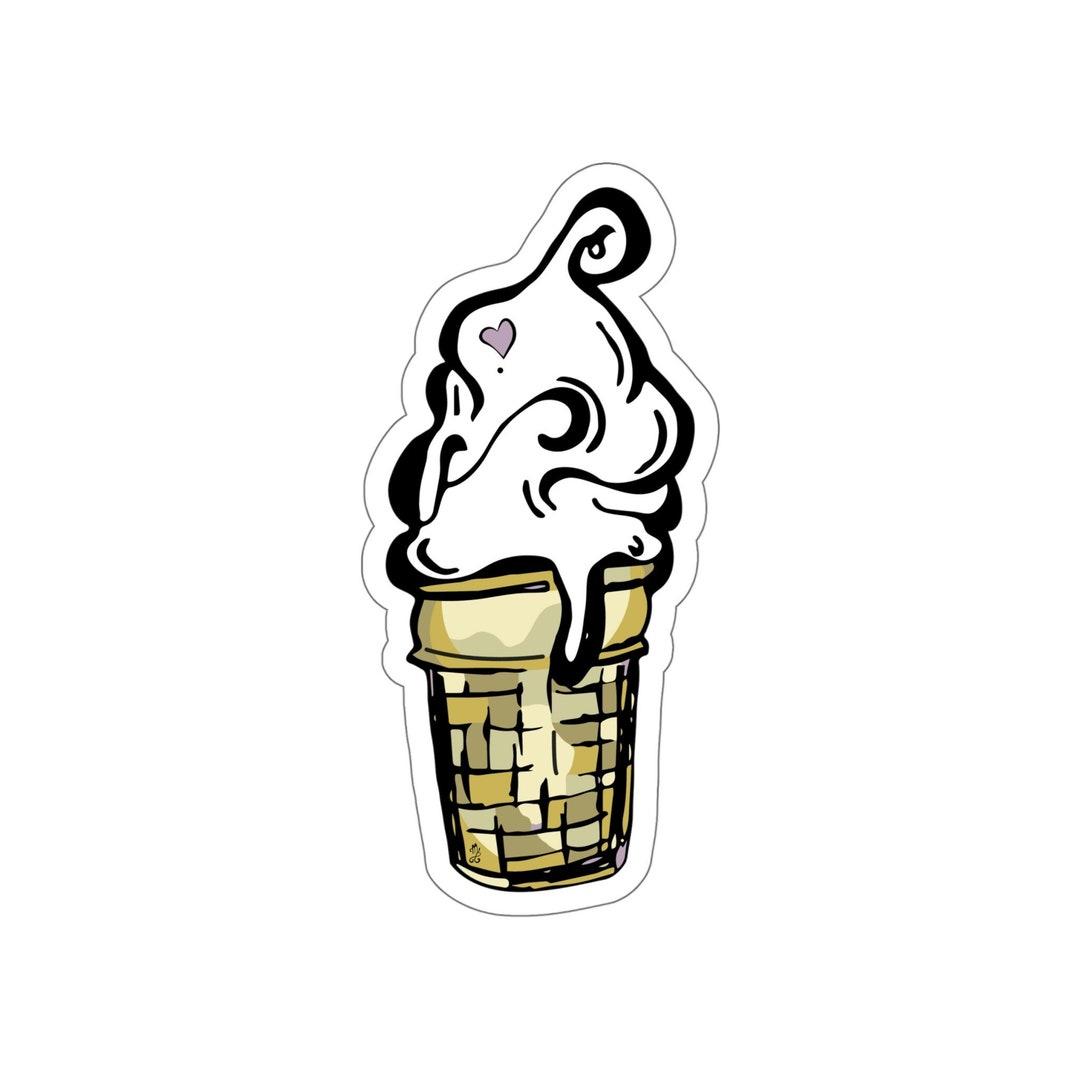 Ice Cream Cone Sticker - Etsy
