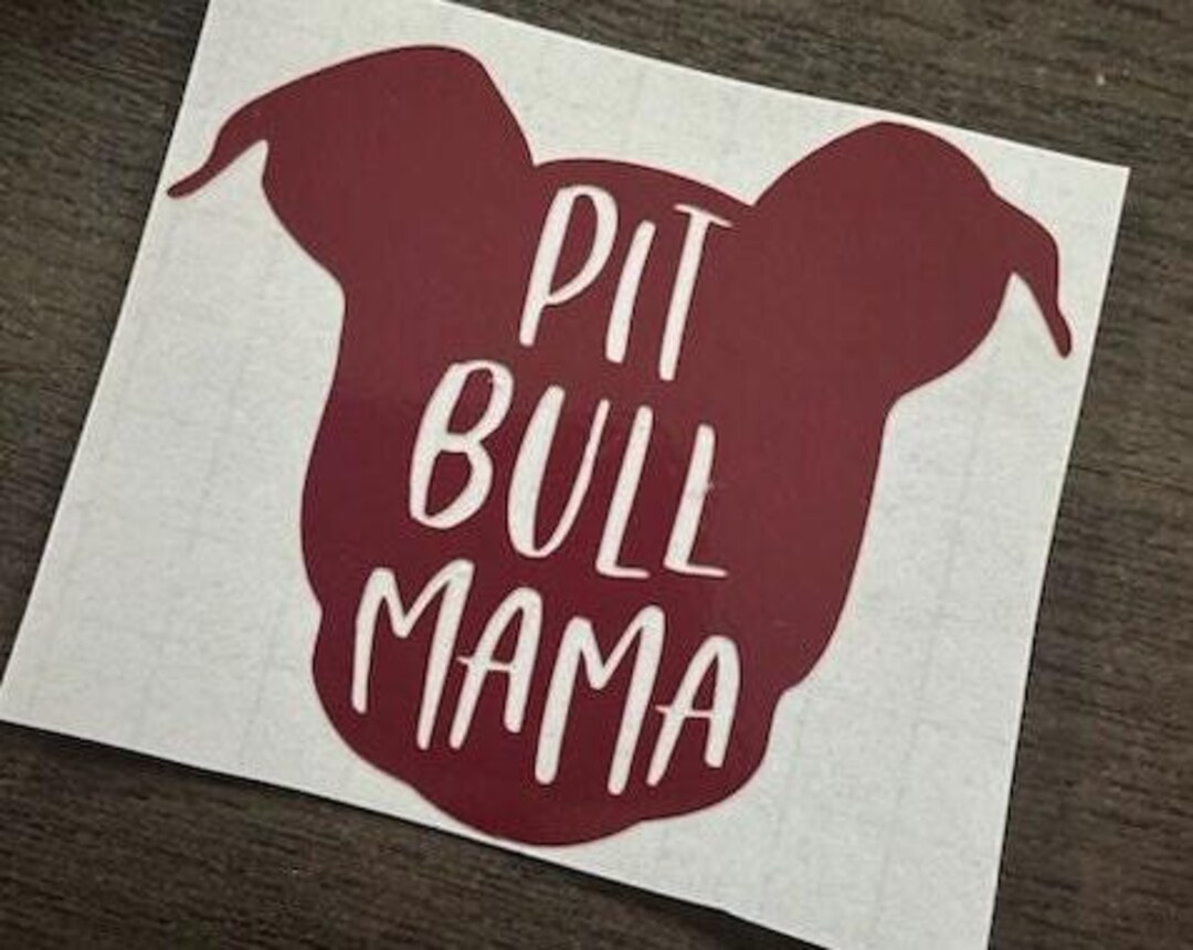 Pit Bull Mama Profile Vinyl Decal - Etsy