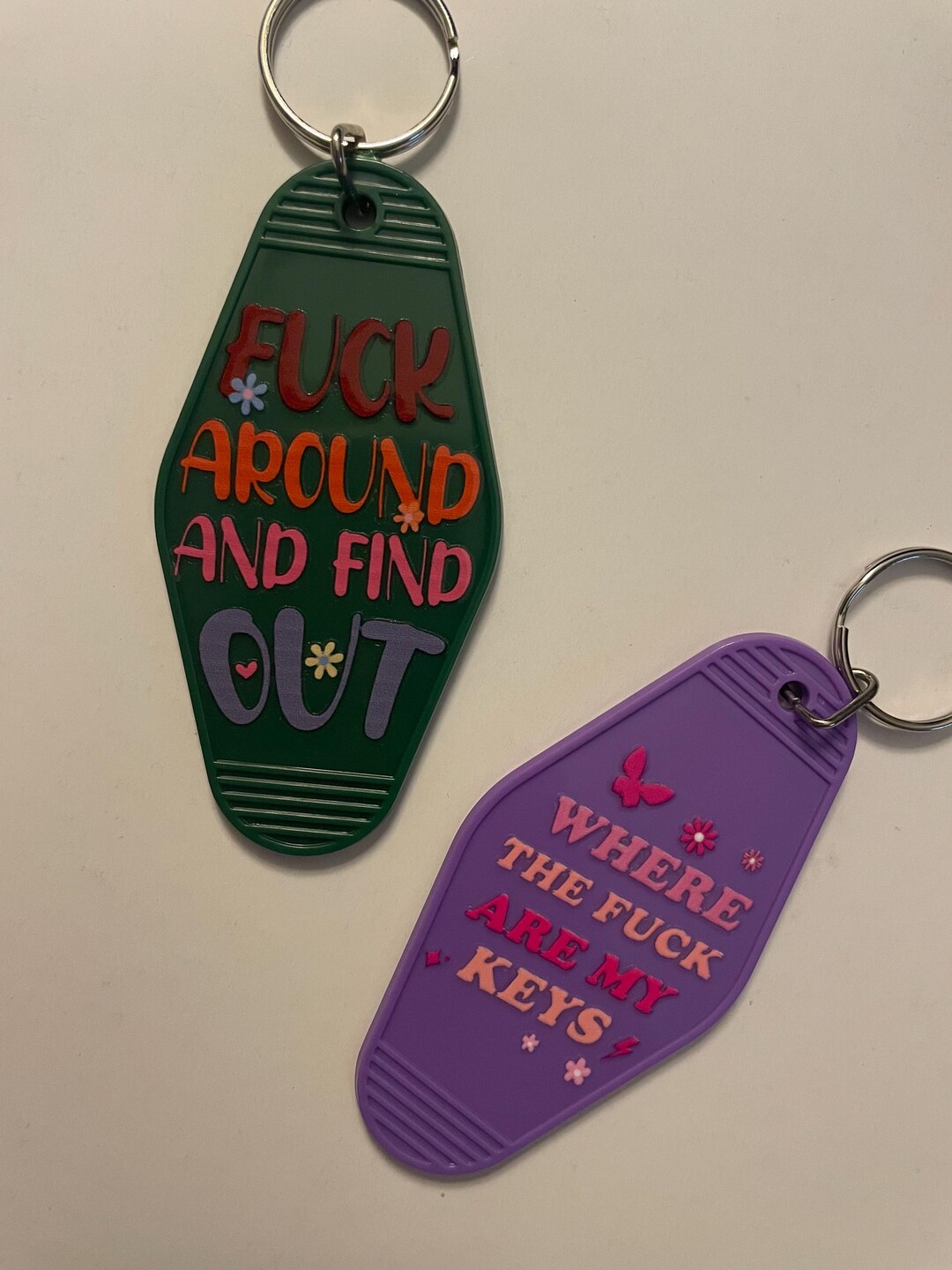 Slogan Motel Key Tags - Etsy
