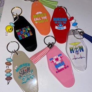 Nurse Slogan Motel Keychains - Etsy