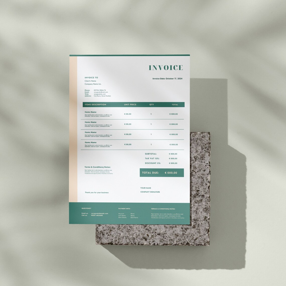 Small Business Invoice Template, Minimalist Business Invoice, Canva ...