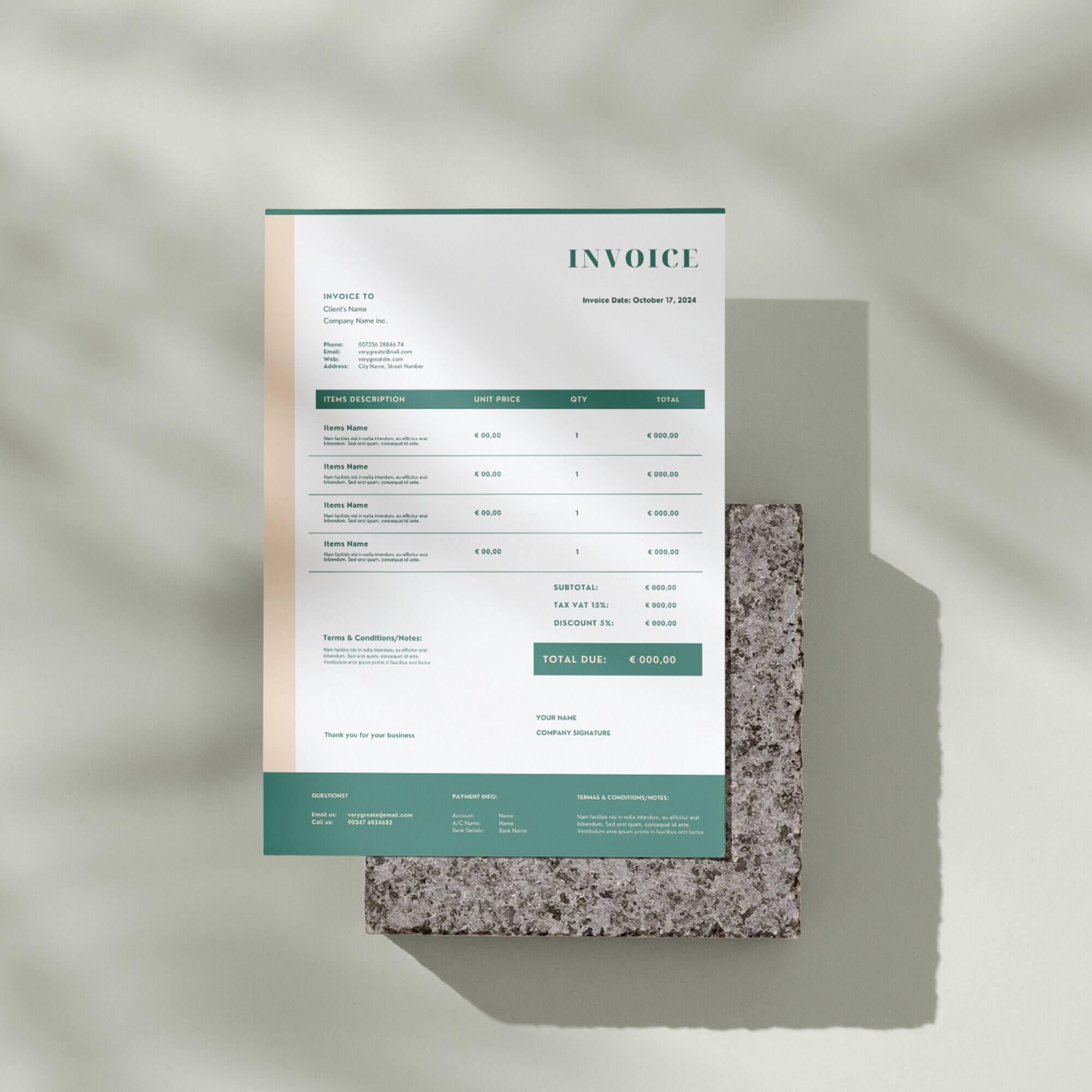 Small Business Invoice Template, Minimalist Business Invoice, Canva ...