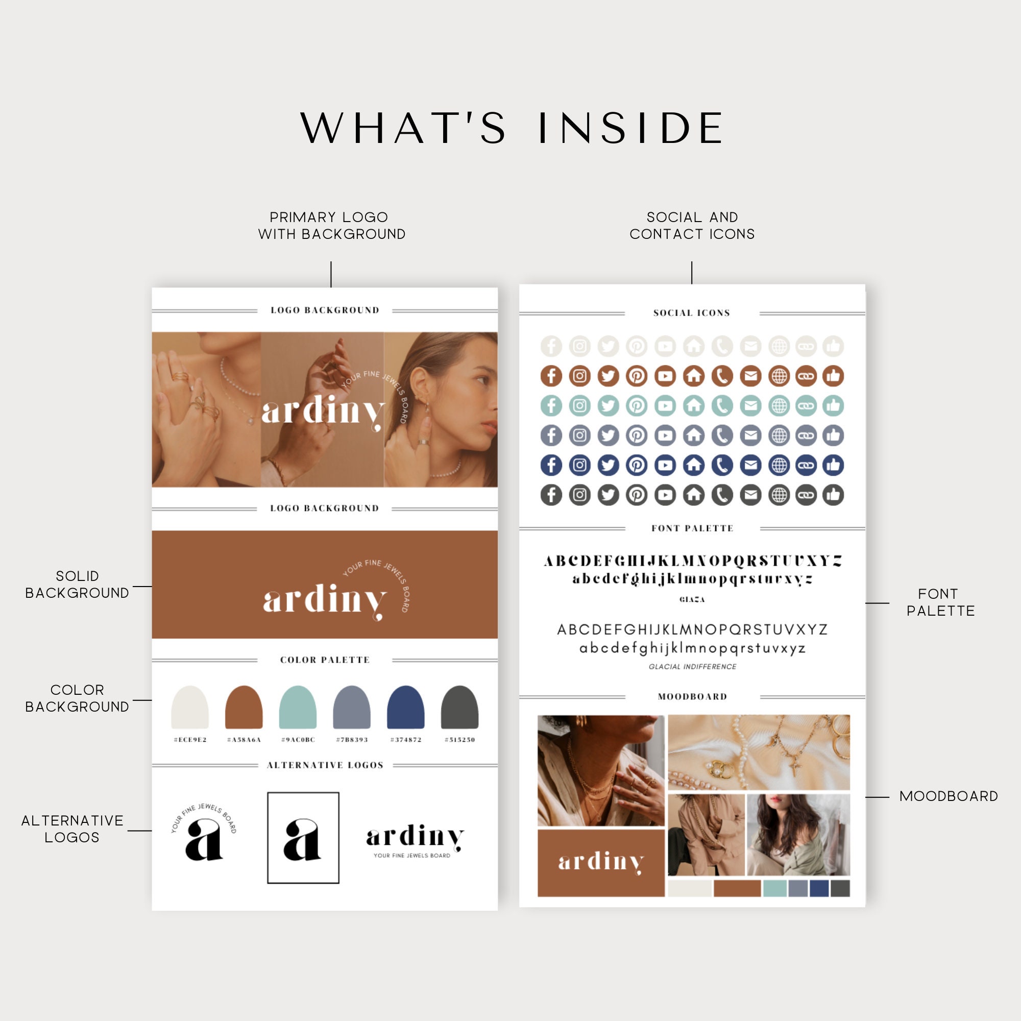 Logo Set Template Canva, Beauty Branding Kit, Small Business Branding ...