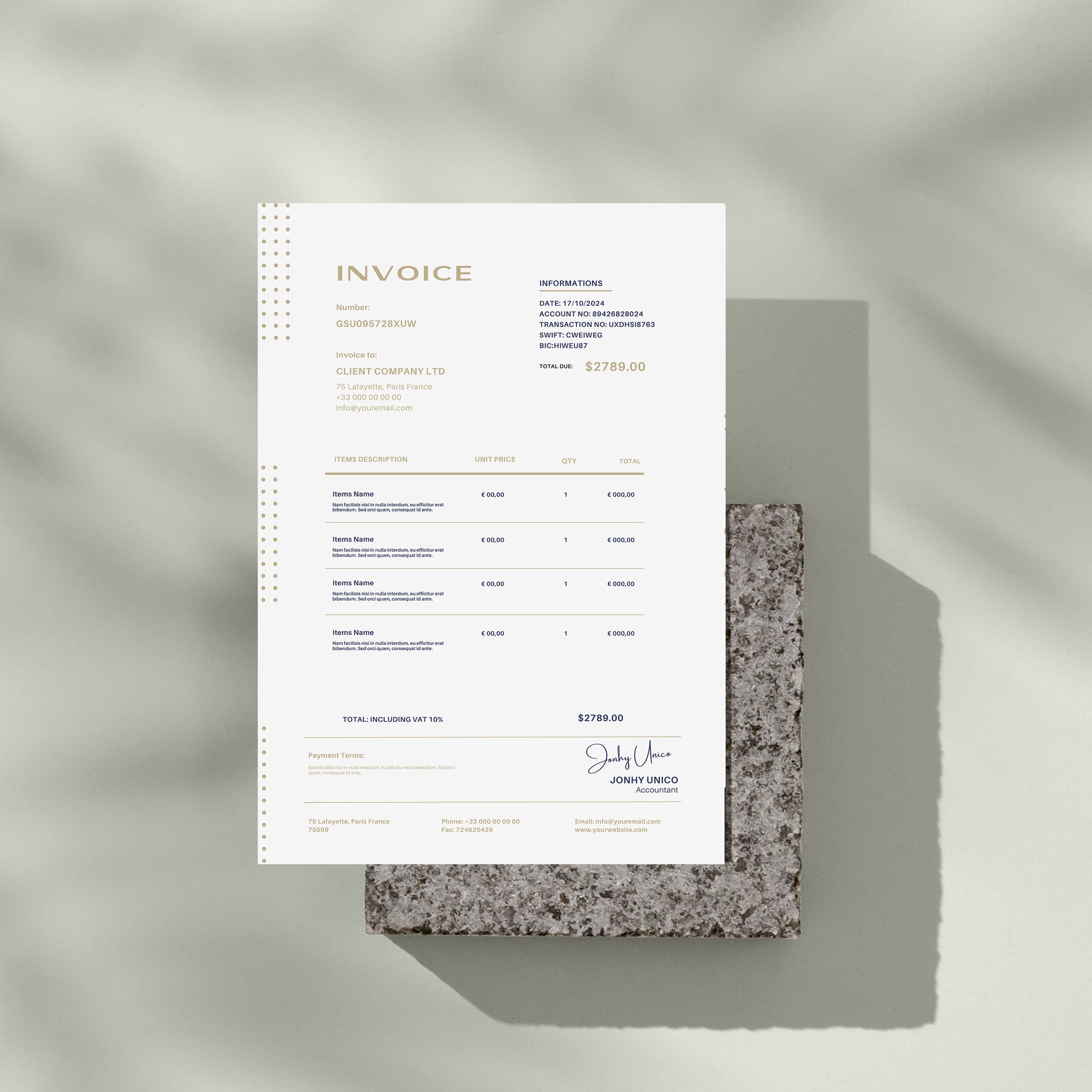 Small Business Invoice Template, Canva Editable Printable Invoice ...