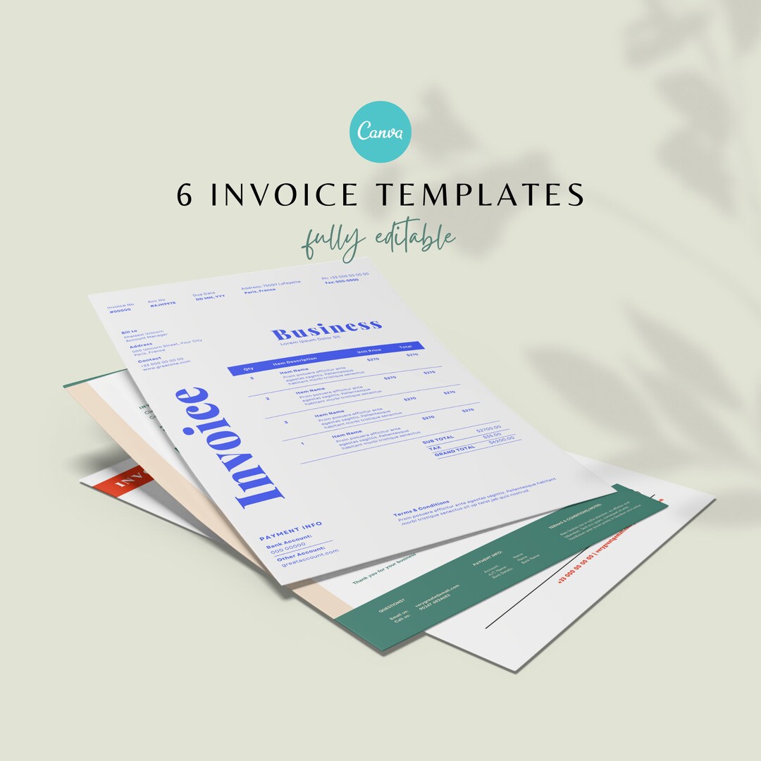 Small Business Invoice Template, Minimalist Business Invoice, Canva ...