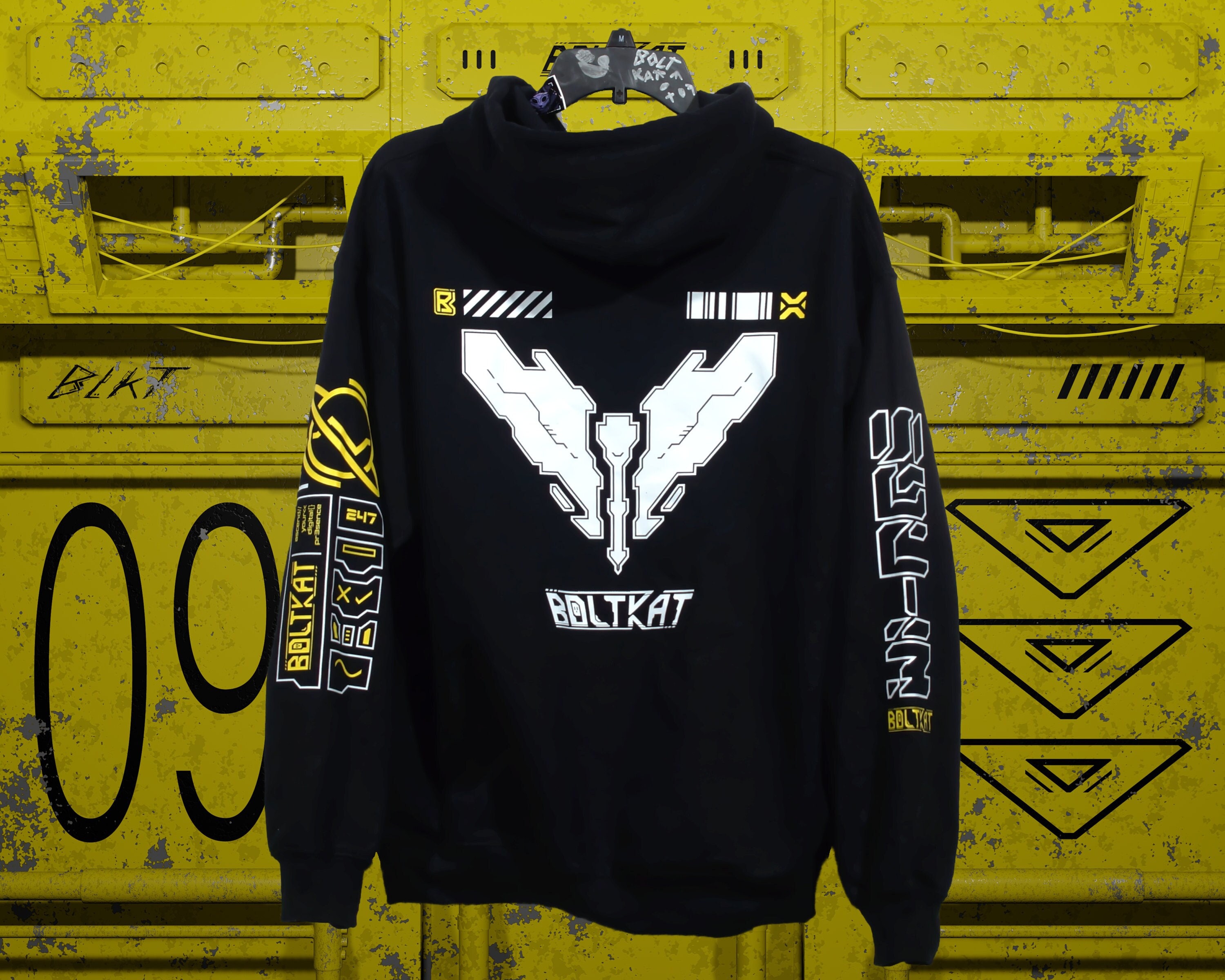 WINGS Techwear Red Yellow Hoodie, Futuristic Darkwear - Etsy