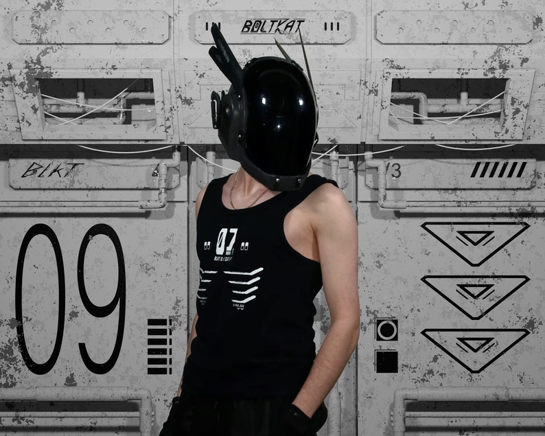 Skeleton Cyberpunk Tank Top- RIBS 07 - Etsy