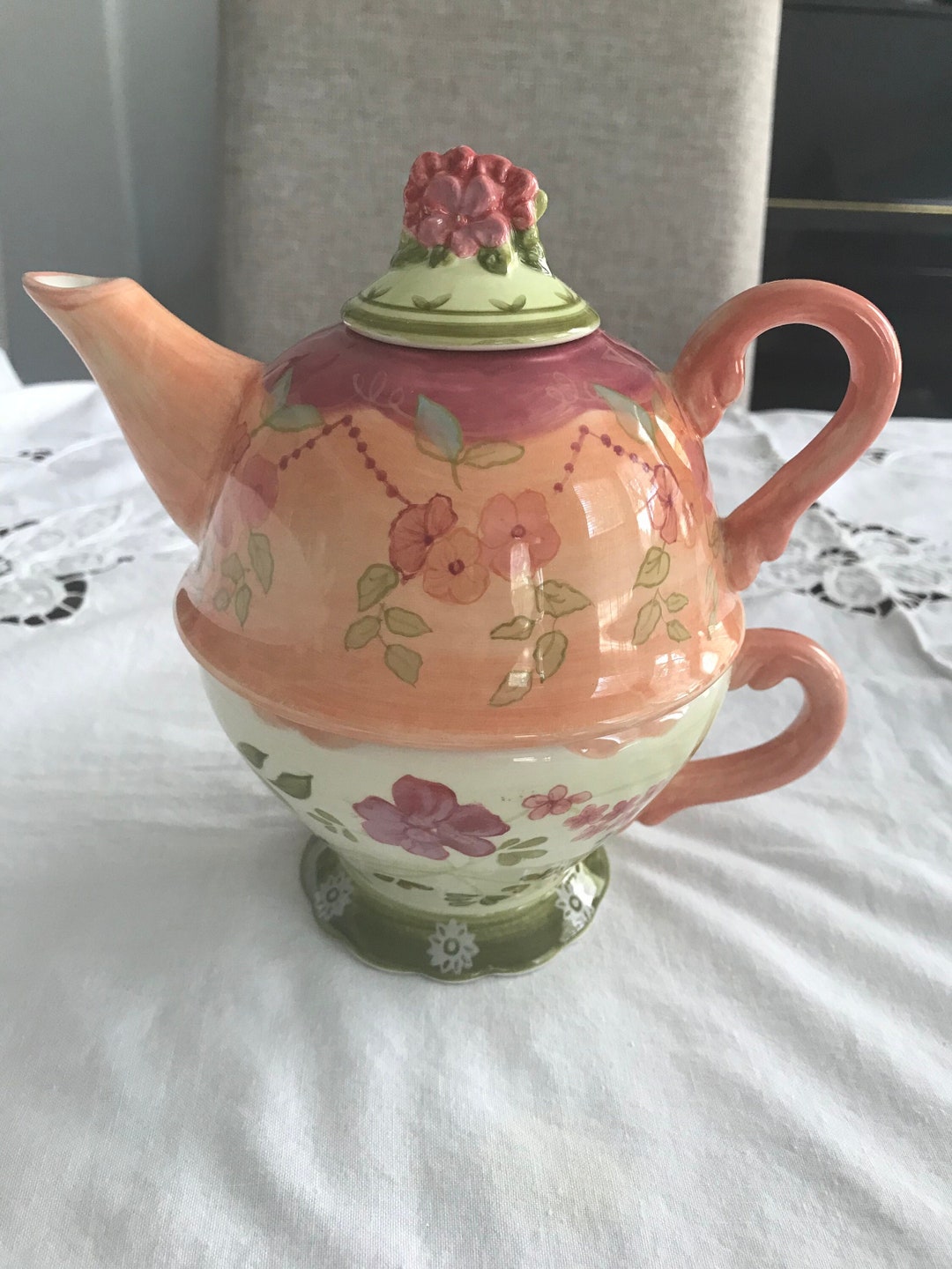 Vintage Tracy Porter Tea for One Cottage Daisy Stackable Teapot and ...