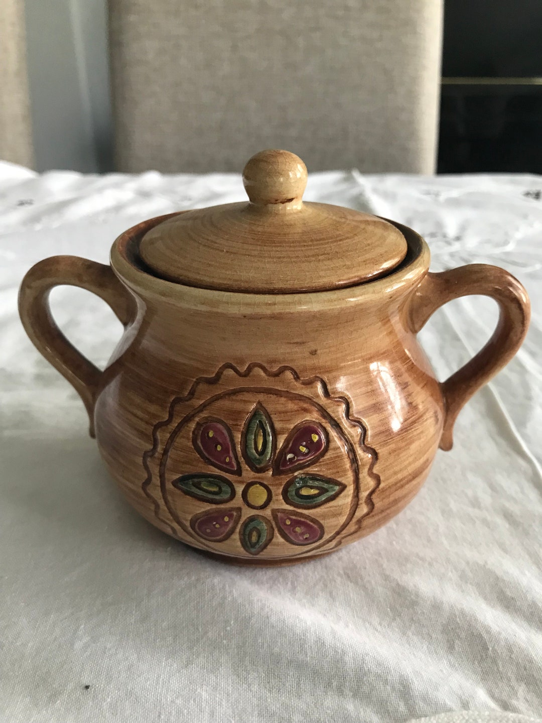 Vintage Pennsbury Pottery Brown Sugar Bowl With Lid - Etsy