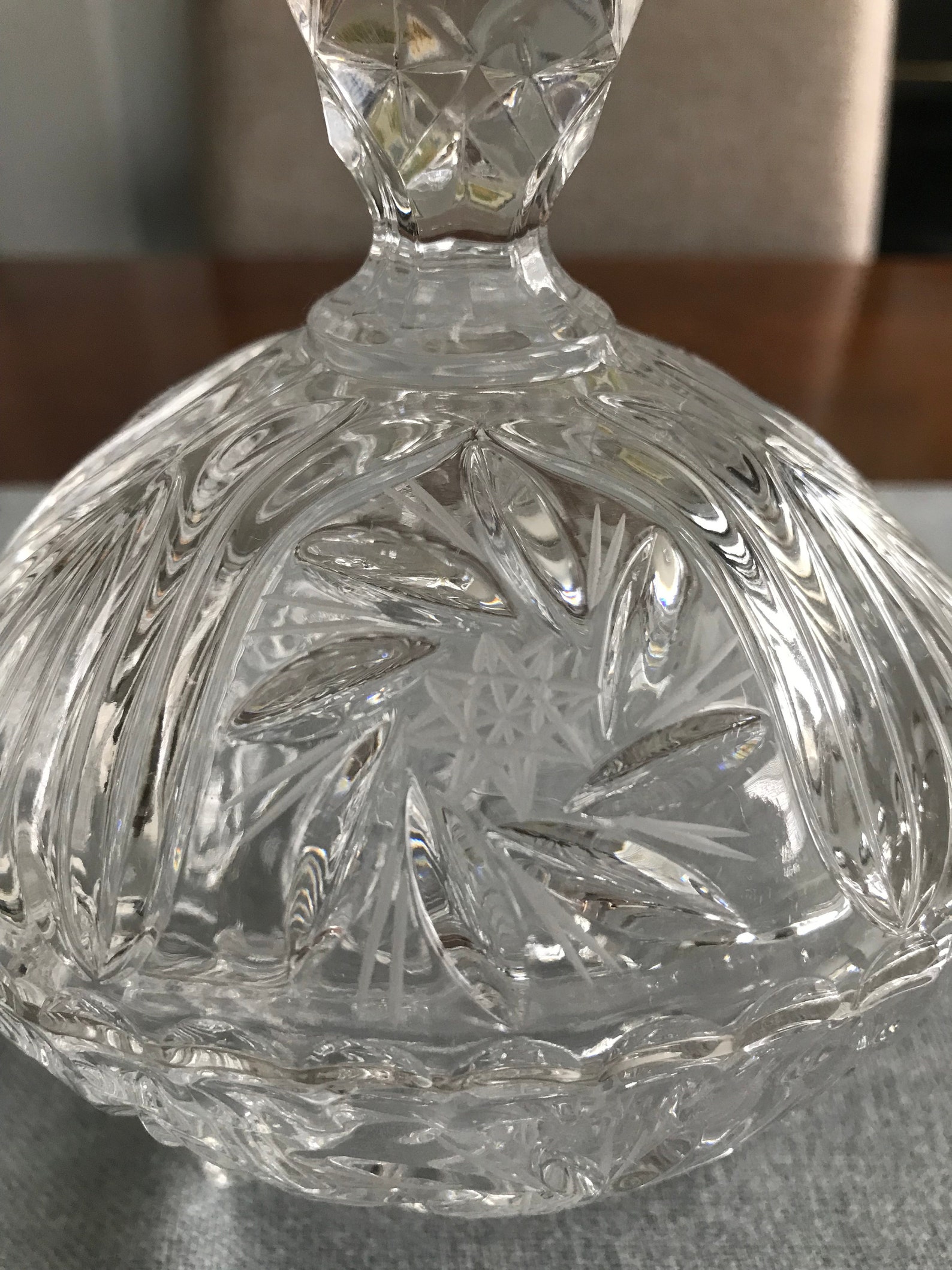 Vintage Lead Crystal Candy Dish With Lid