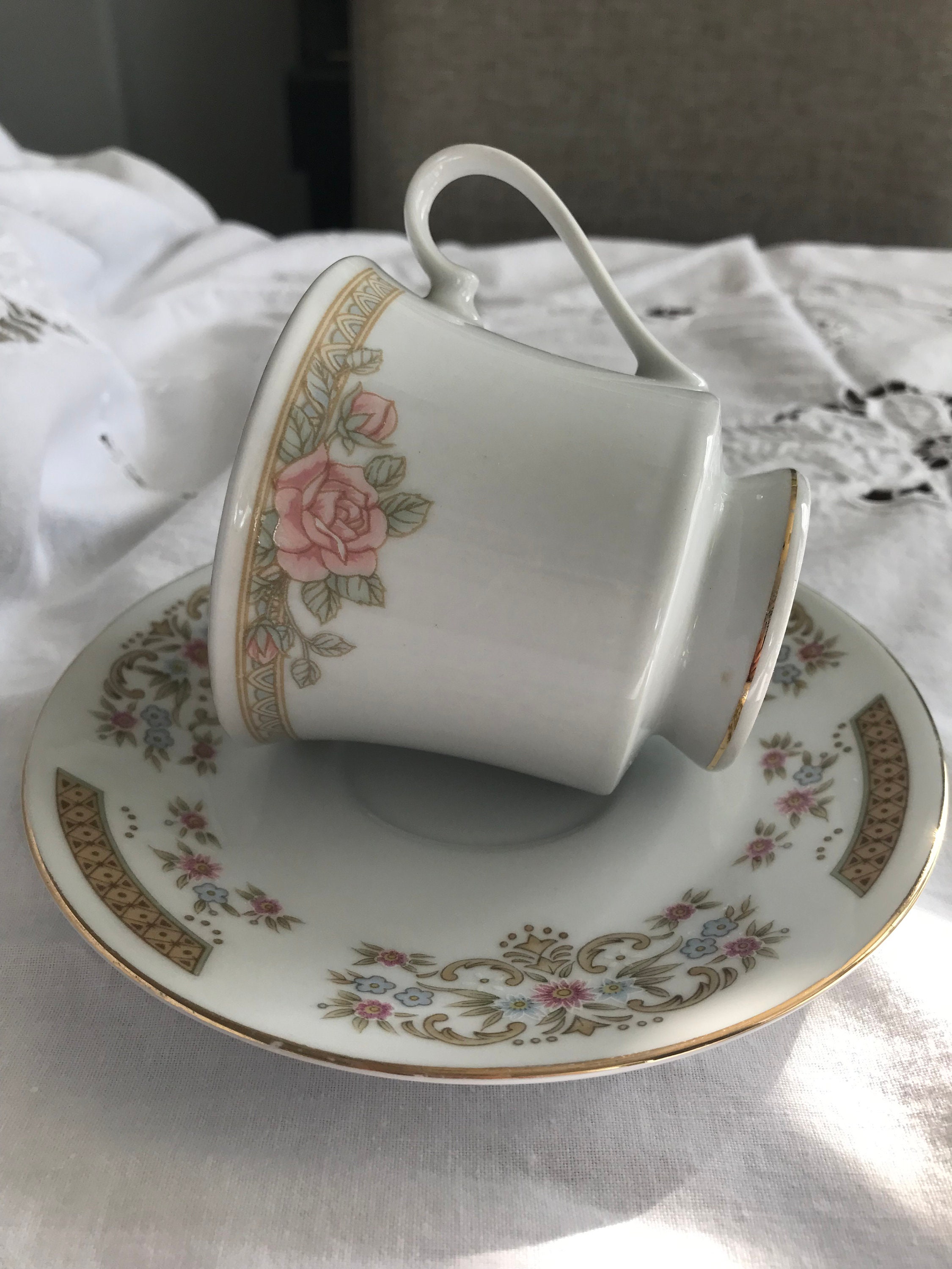 Vintage Crown Ming Fine China Teacup and Saucer - Etsy