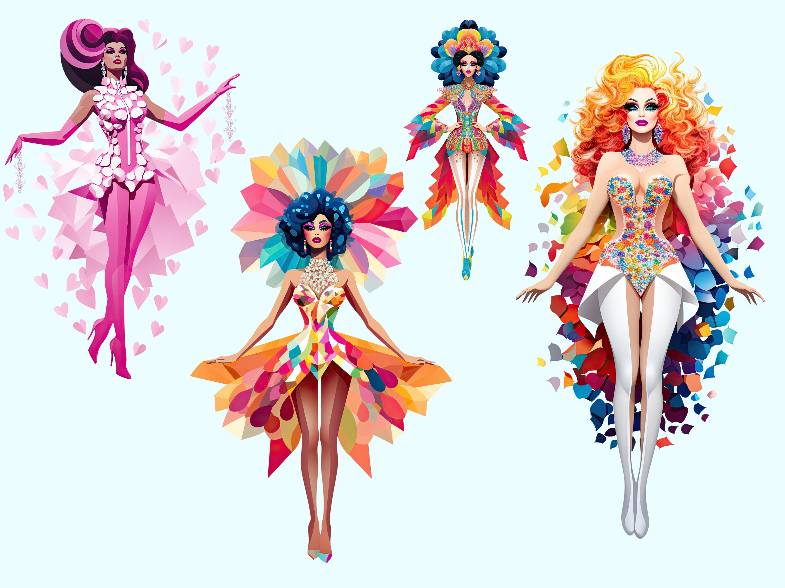 Stunning Drag Queens 30 Pngs Clipart Images Pictures for Flyers Posters ...