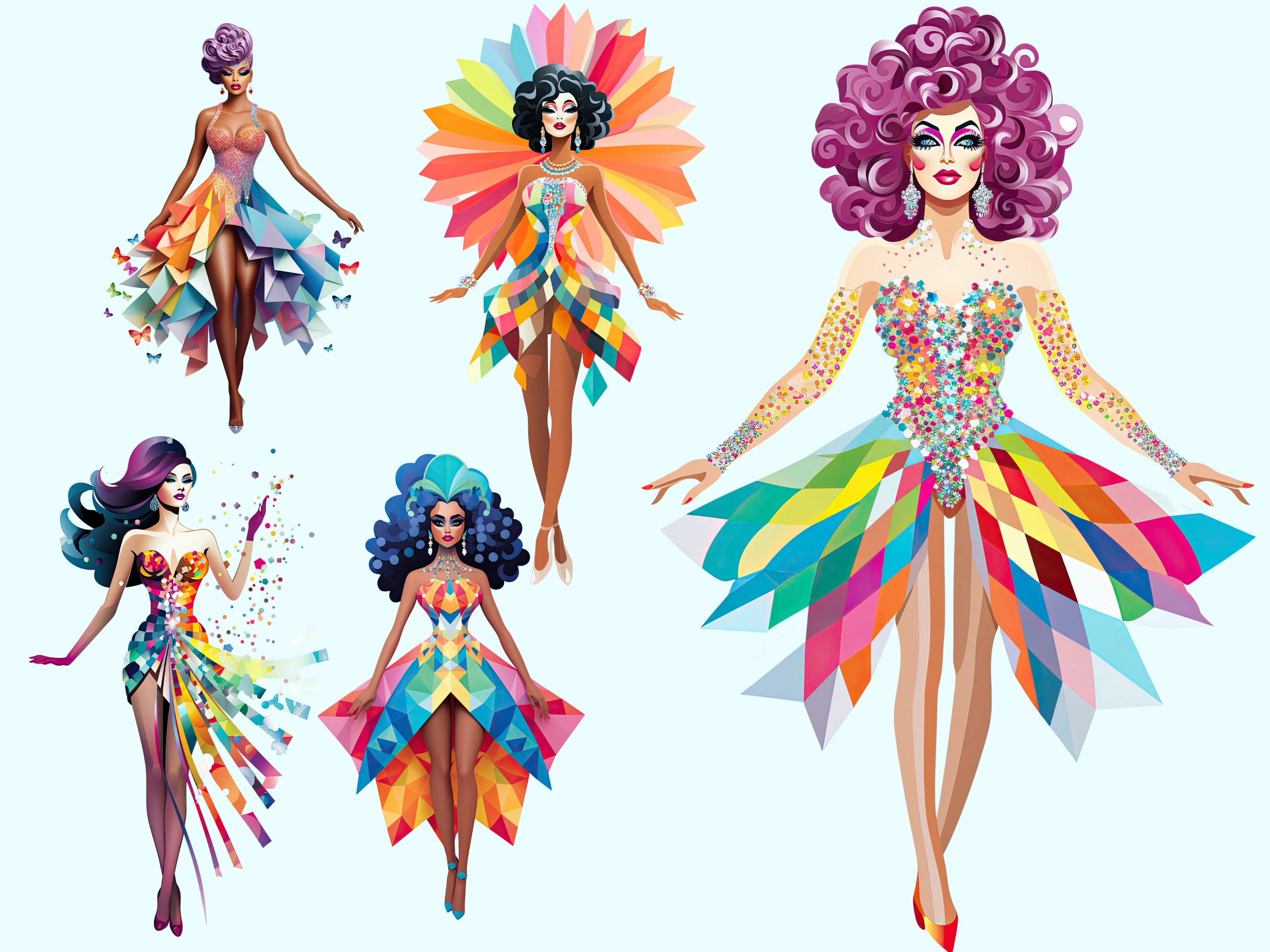 Stunning Drag Queens 30 Pngs Clipart Images Pictures for Flyers Posters ...