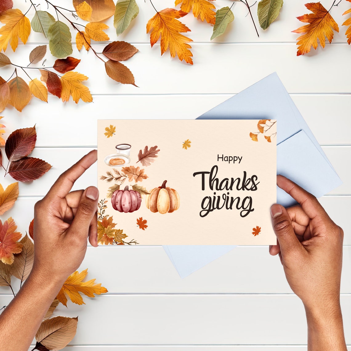 Printable Thanksgiving Card Digital Download Greetings Happy ...