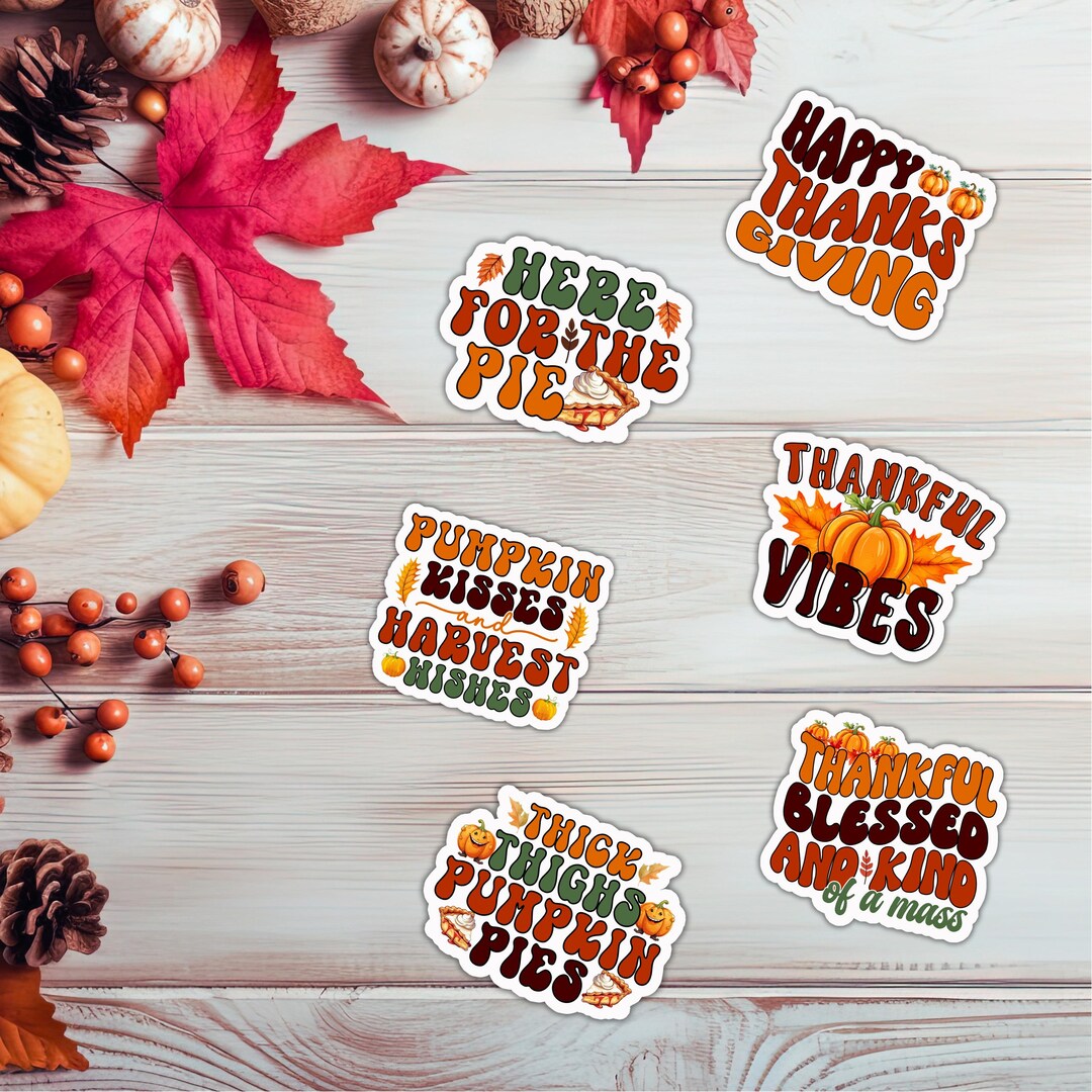 Thanksgiving Stickers SVG, PNG, Pdf | Fall Printable Stickers for ...