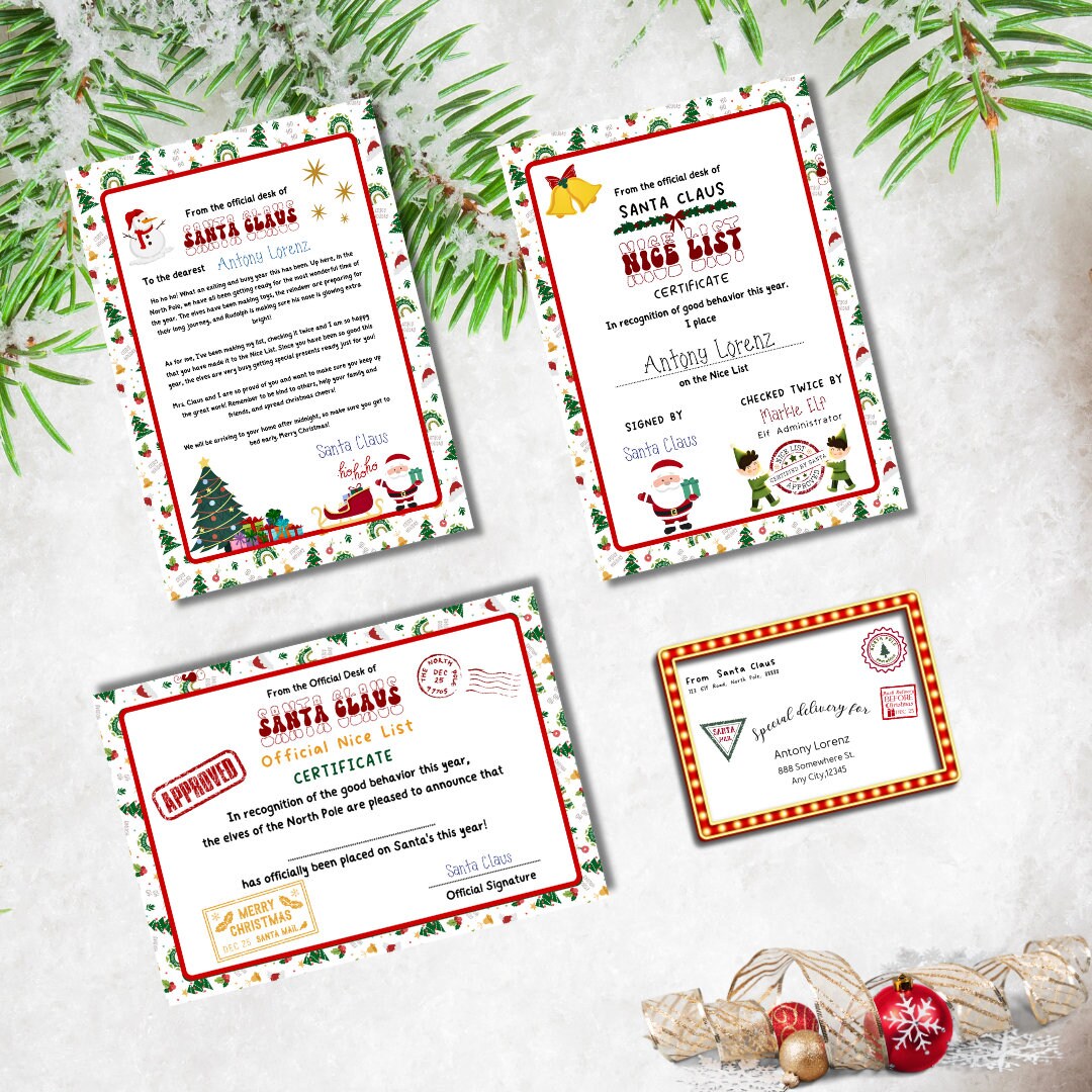 Magical Christmas Kit for Kids Letter From Santa Claus Nice List ...