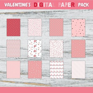 Valentine's Day Digital Paper Pack: Romantic Hearts, Scrapbook Patterns ...