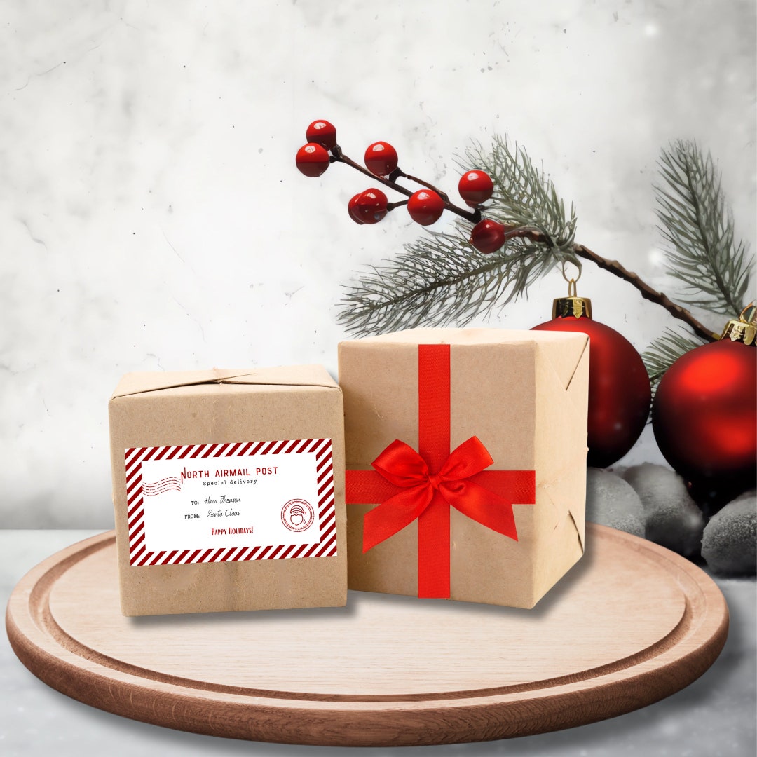 Santa's Magical Gift Shipment Labels for Kids Printable Customizable ...