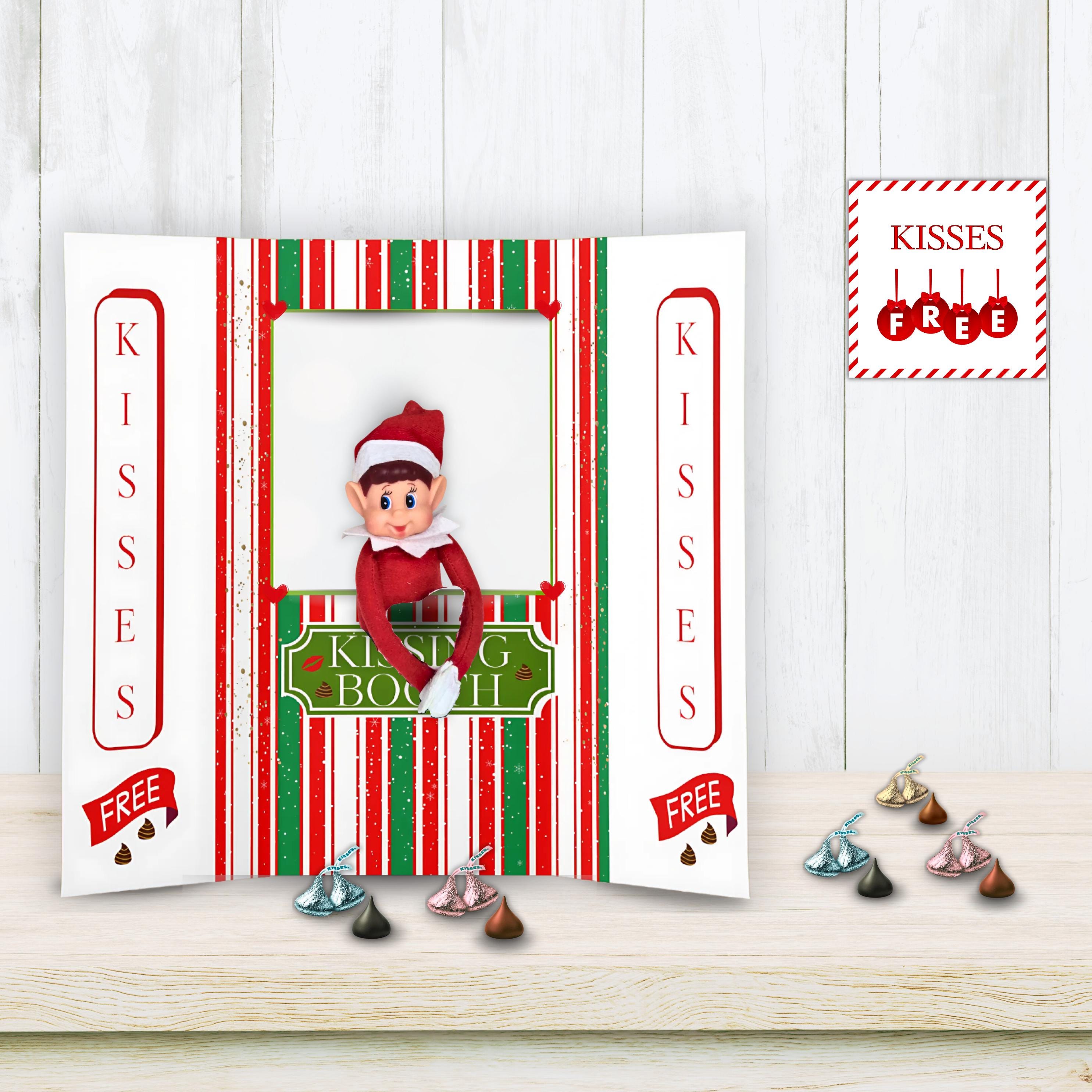 Elf Kissing Booth Printable Prop With Matching Card Fun Christmas Elf ...