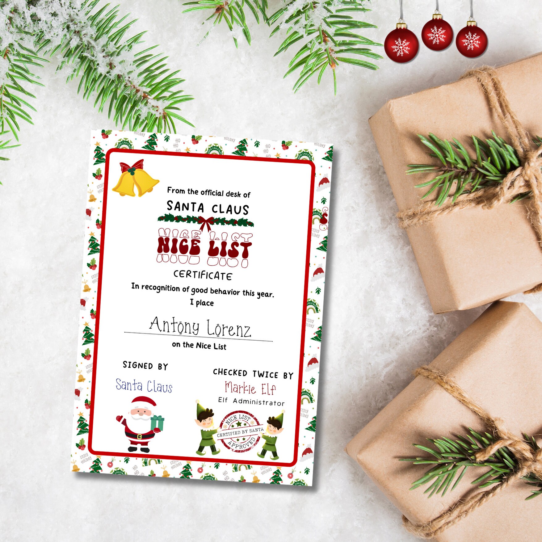 Magical Christmas Kit for Kids Letter From Santa Claus Nice List ...