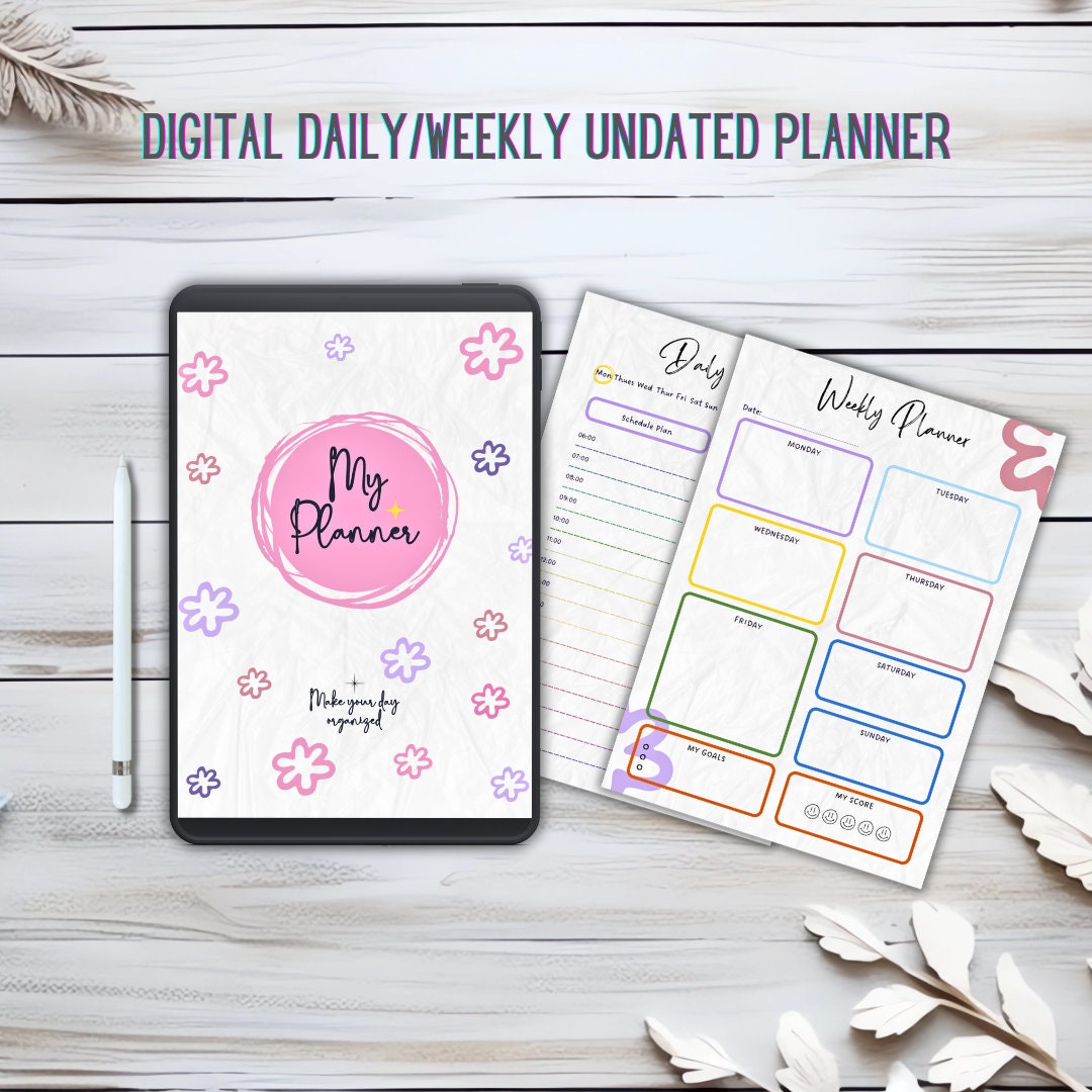 Digital Daily Weekly Planner: Fashion-romantic Design (digital Download ...