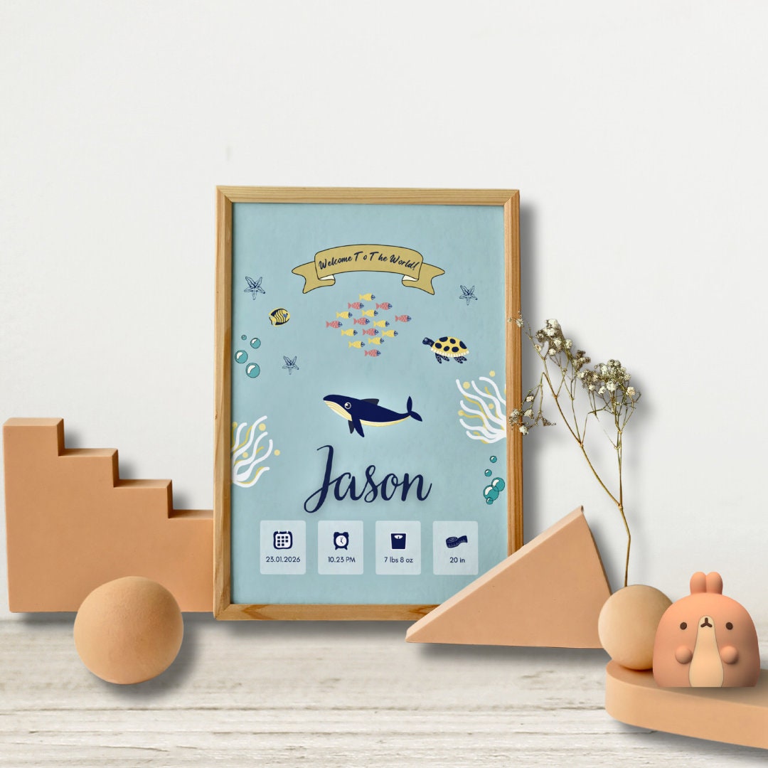 Baby Birth Print New Baby Gift Nursery Wall Art Home Decor Sweet ...