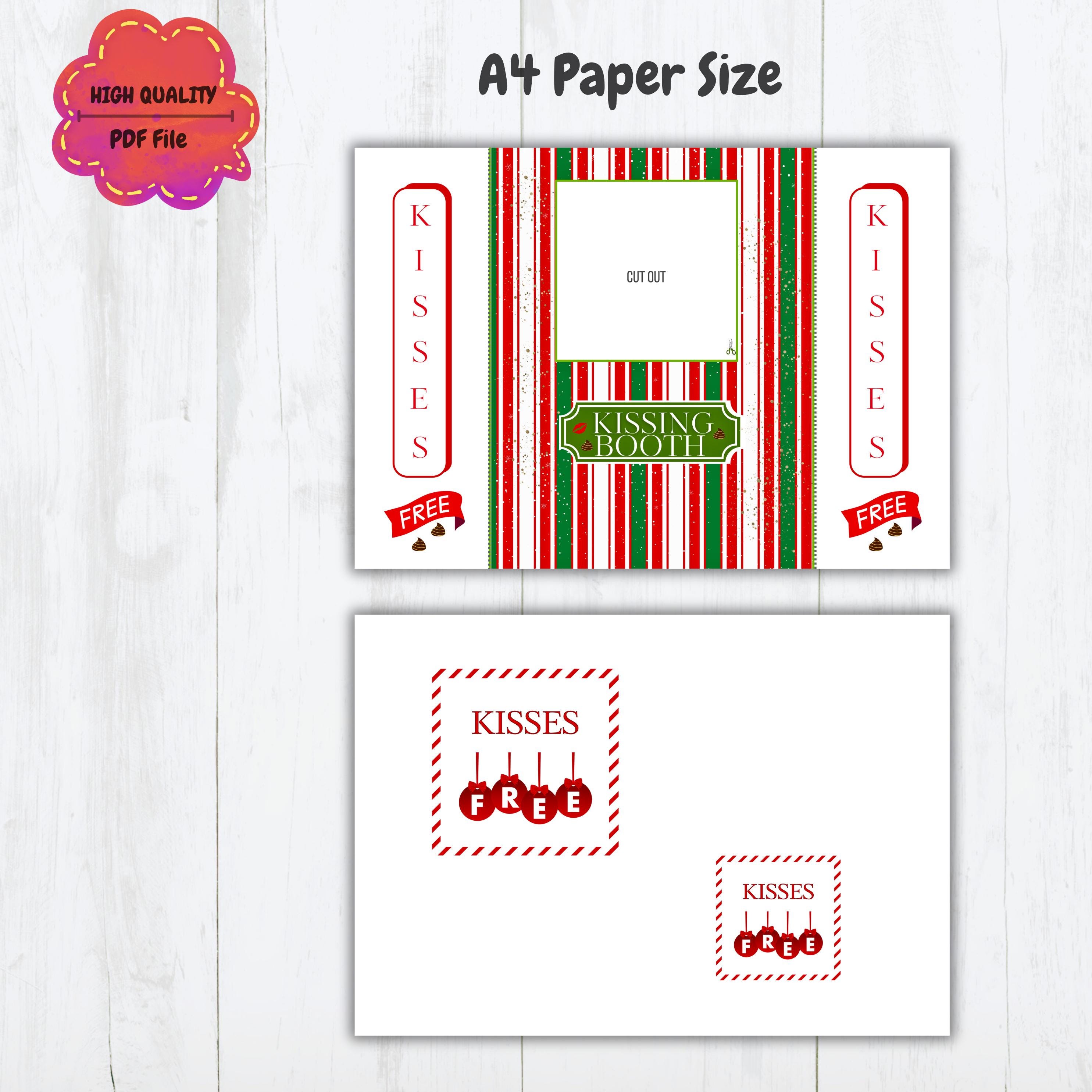 Elf Kissing Booth Printable Prop With Matching Card Fun Christmas Elf ...