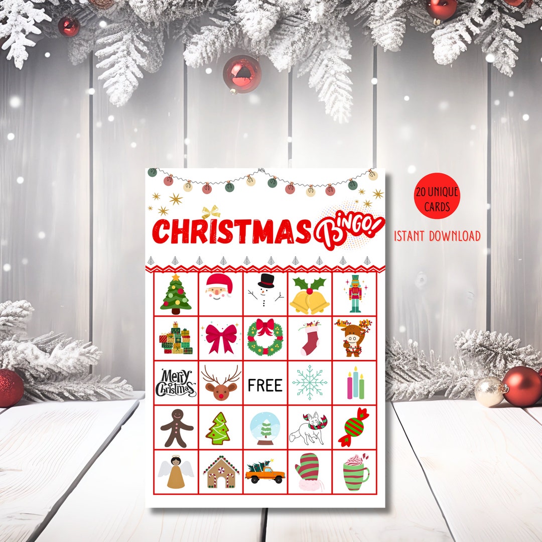 Christmas Bingo Games Editable Template Printable Bingo Cards Holiday ...