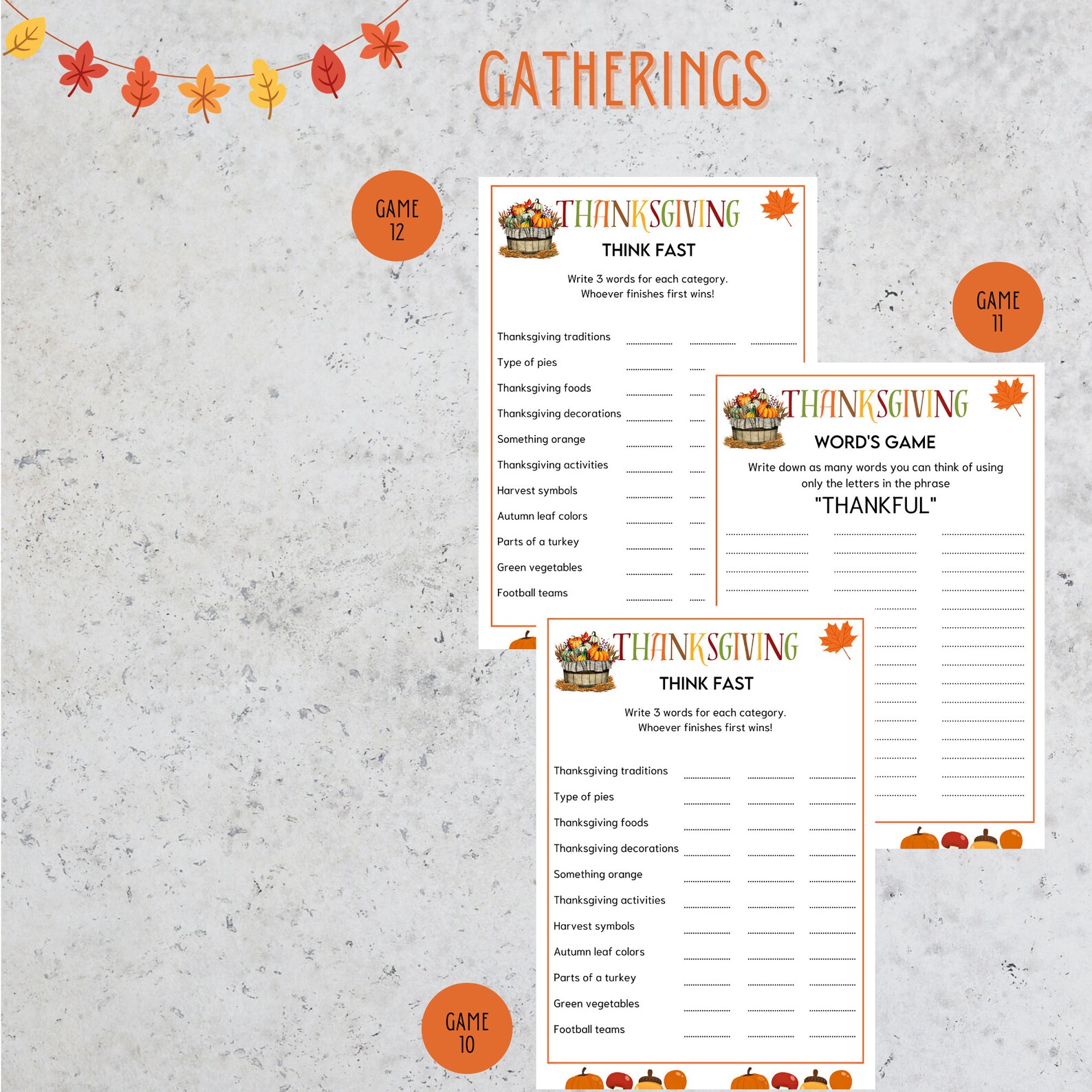 Printable Thanksgiving Games Bundle: Family Party Pack (editable ...
