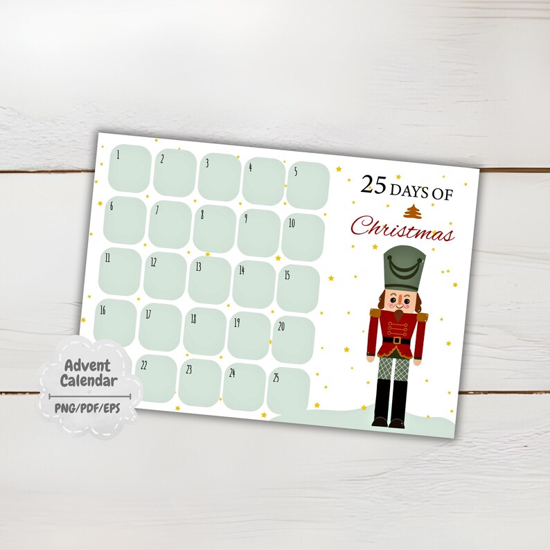 Advent Calendar Printable Bundle - Pdf, PNG, EPS | DIY Christmas ...