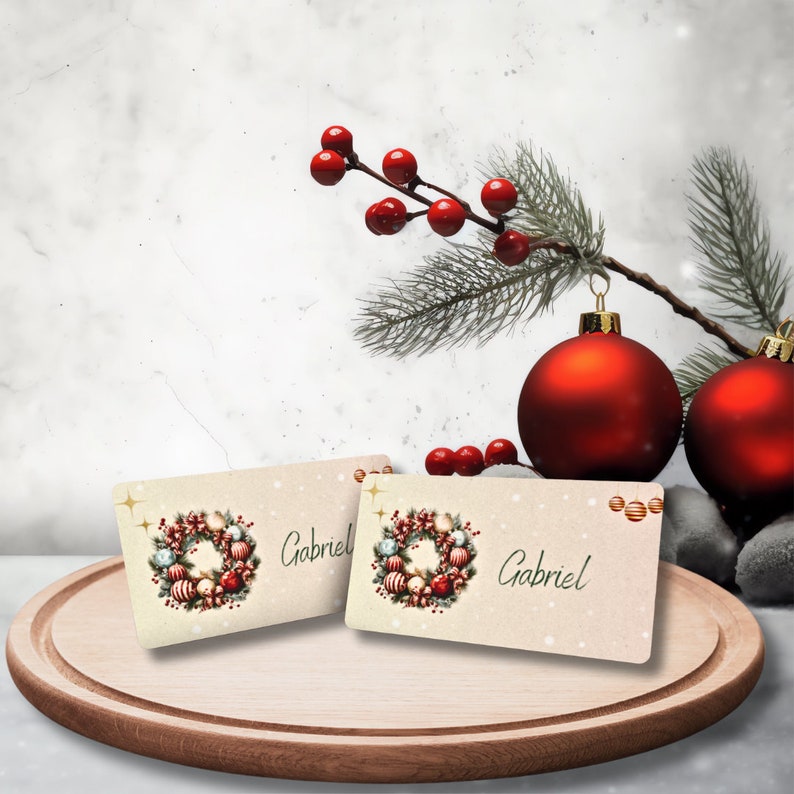 Printable Christmas Place Cards Festive Table Decor for Christmas Party ...