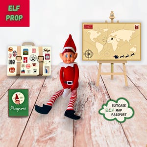 Elf Prop Kit Printable Elf Suitcase, Passport, Map Paper Miniatures Elf ...