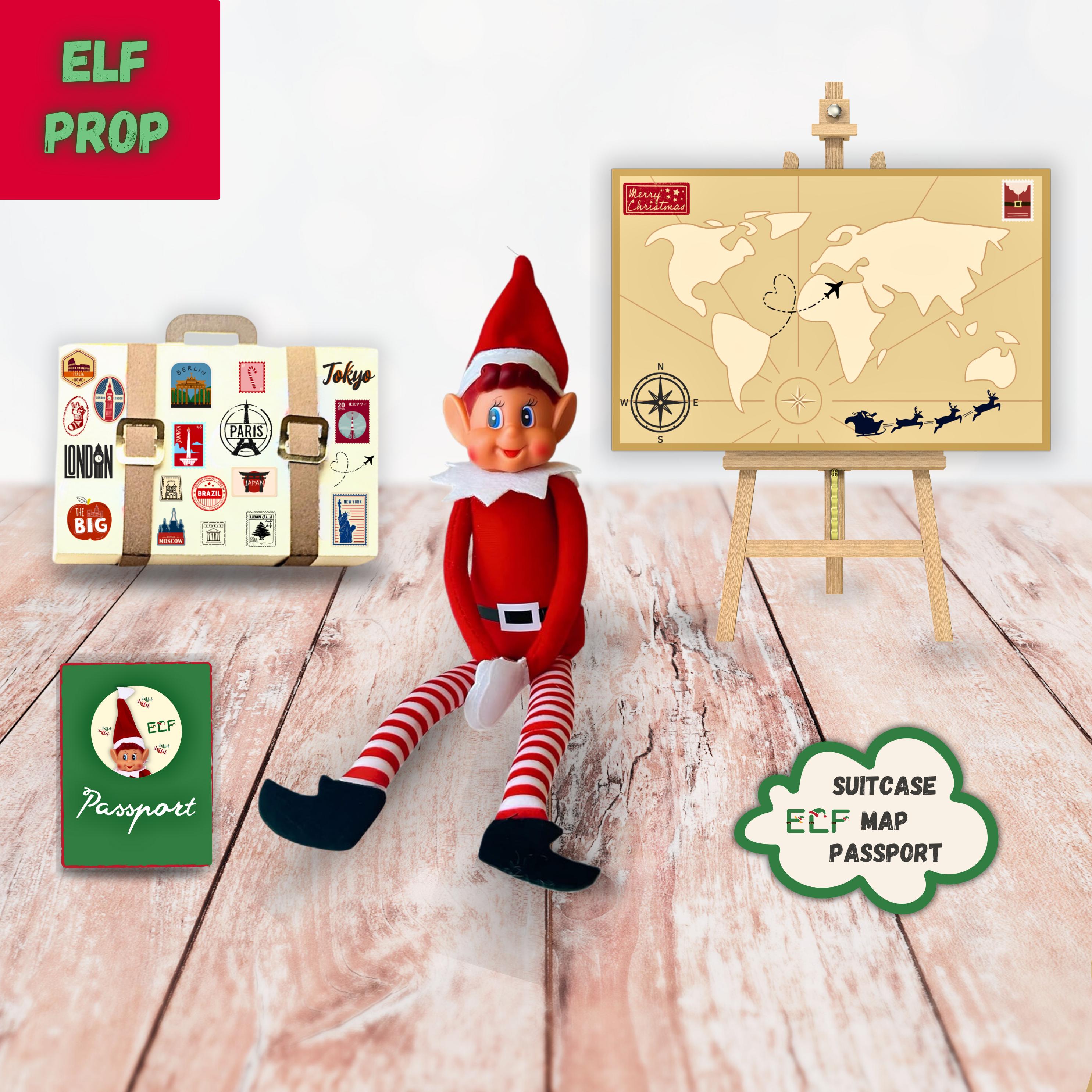 Elf Prop Kit Printable Elf Suitcase, Passport, Map Paper Miniatures Elf ...