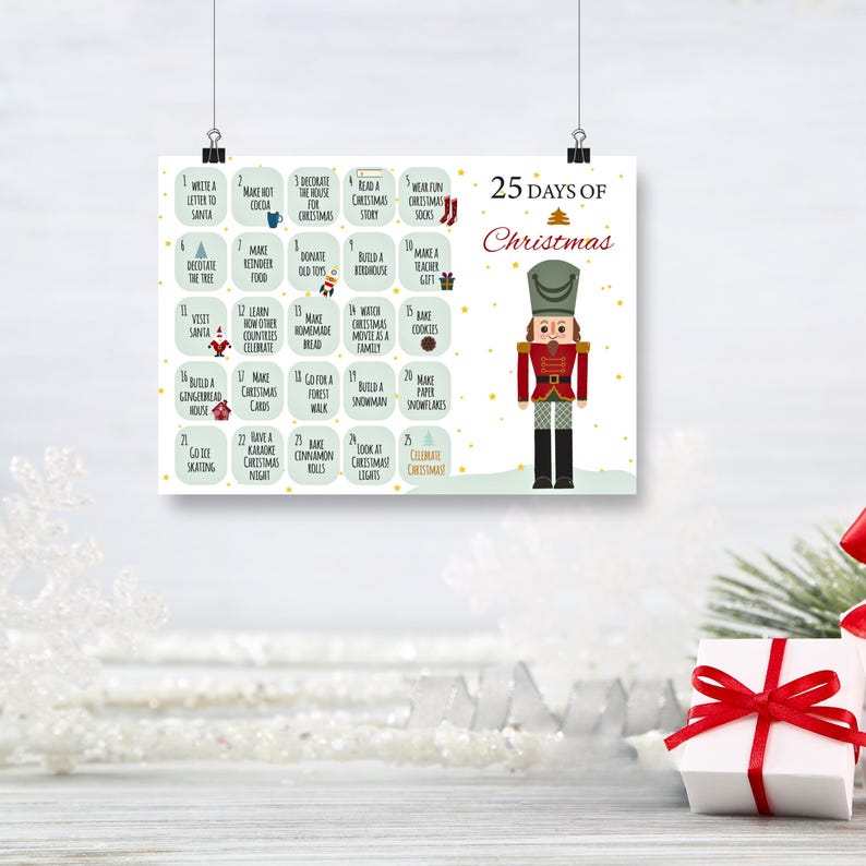 Advent Calendar Printable Bundle - Pdf, PNG, EPS | DIY Christmas ...