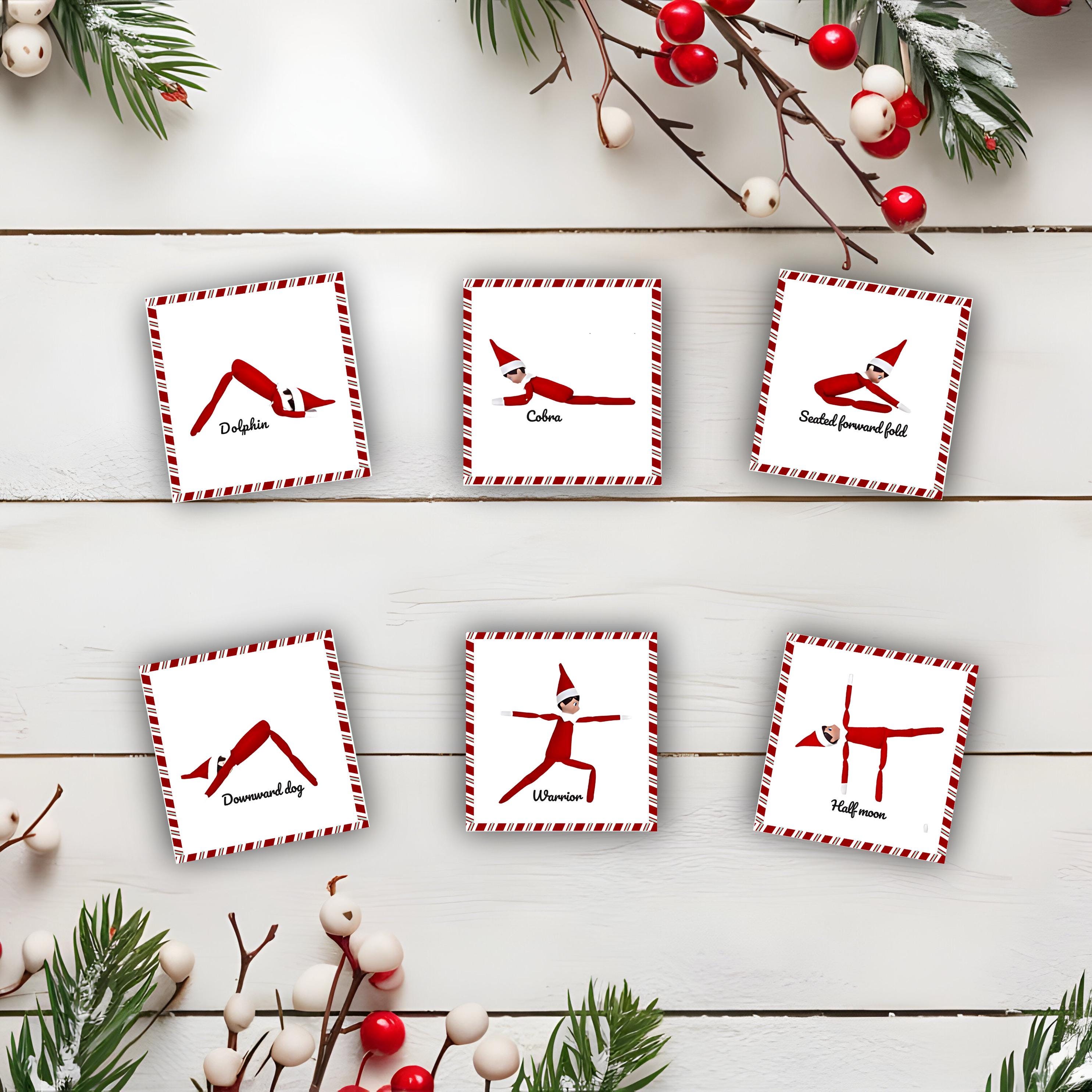 Elf Yoga Poses Printable Poster A3 + 21 Cards Fun Christmas Yoga ...