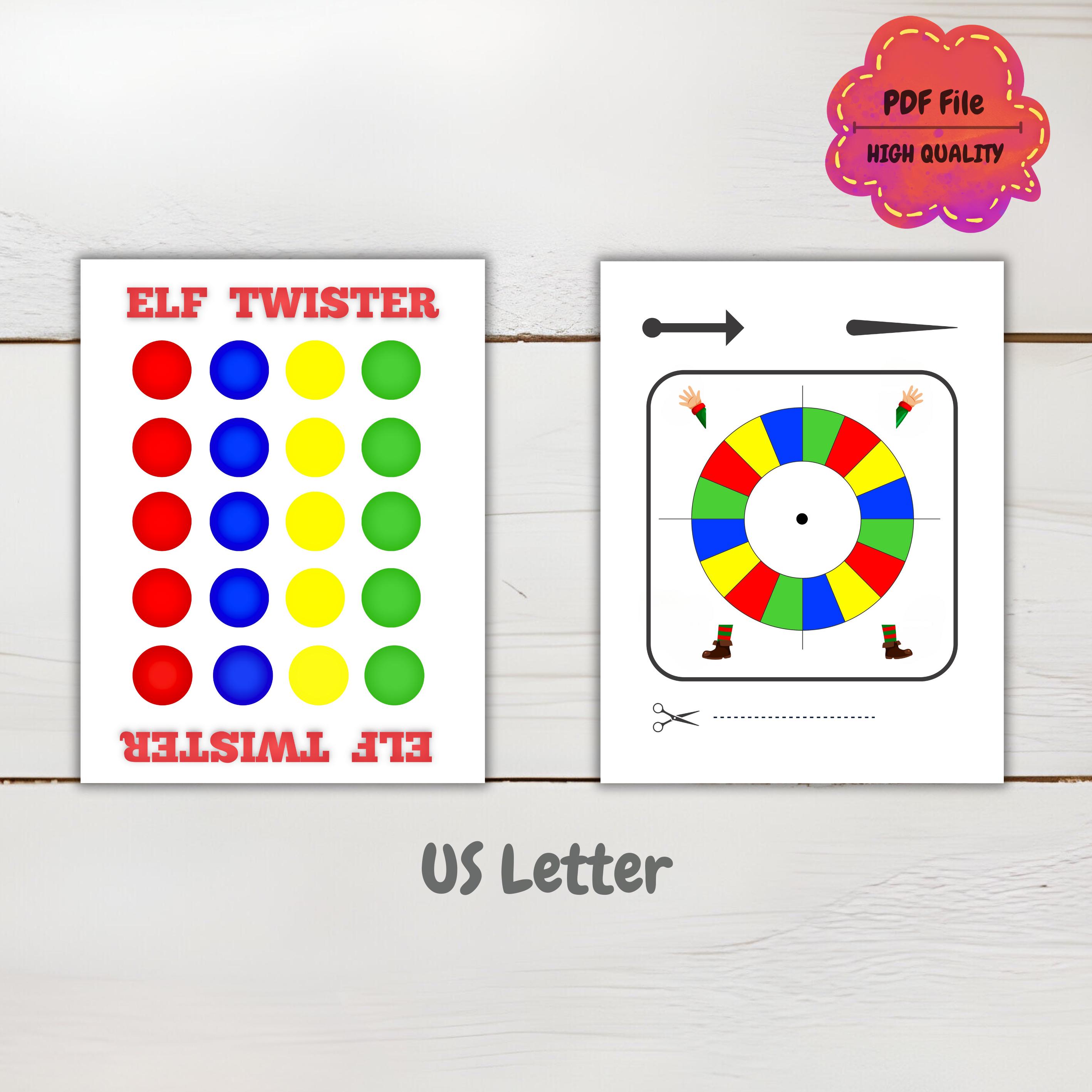 Christmas Elf Twister Game Printable PDF Fun Elf Activity for Kids ...