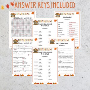 Printable Thanksgiving Games Bundle: Family Party Pack (editable ...