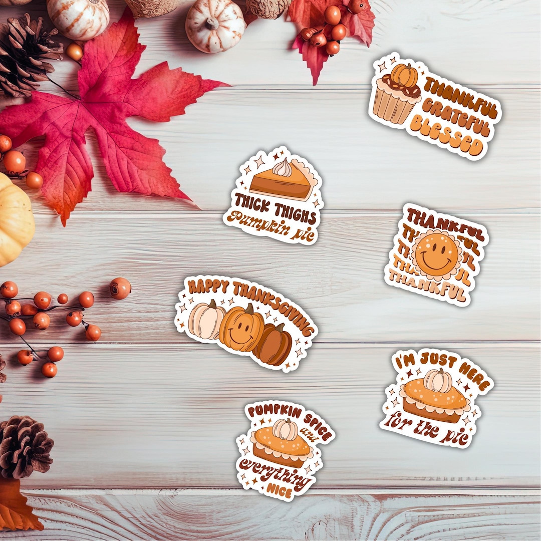 Thanksgiving Printable Stickers SVG, PNG, Pdf | Fall Stickers for ...