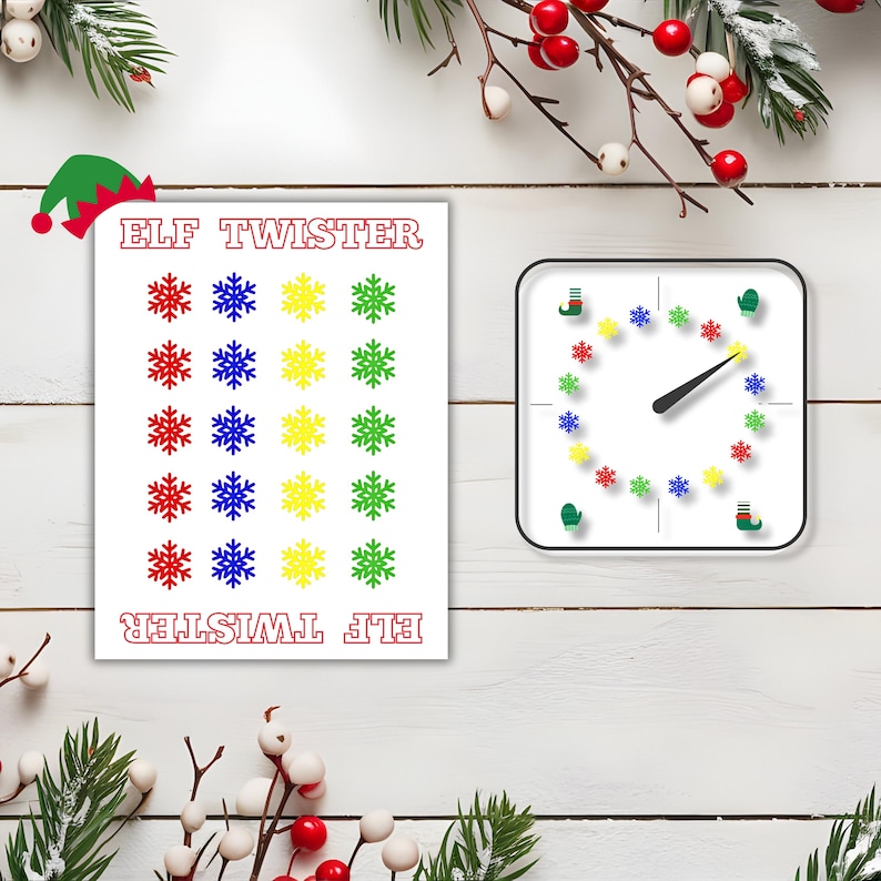 Christmas Elf Twister Game Printable PDF Fun Elf Activity for Kids ...