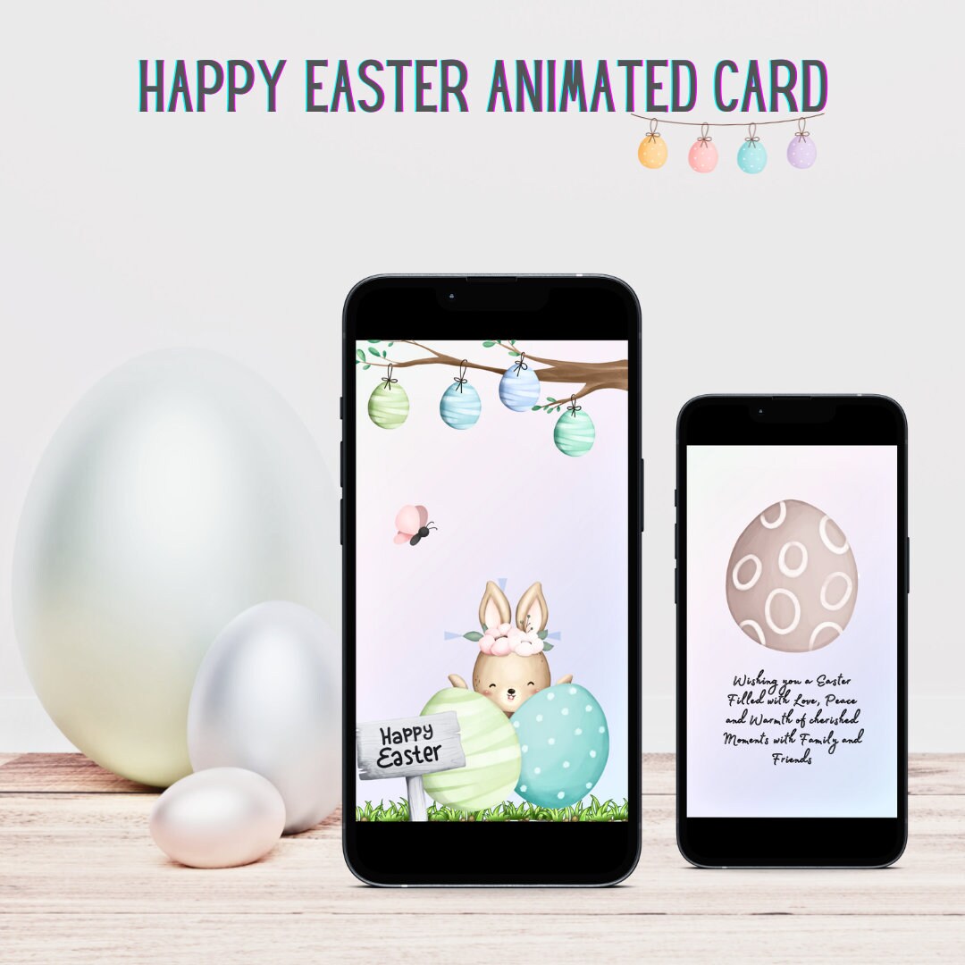 Easter Animated Video Card Digital Mobile Greetings Easter Bunny Design ...