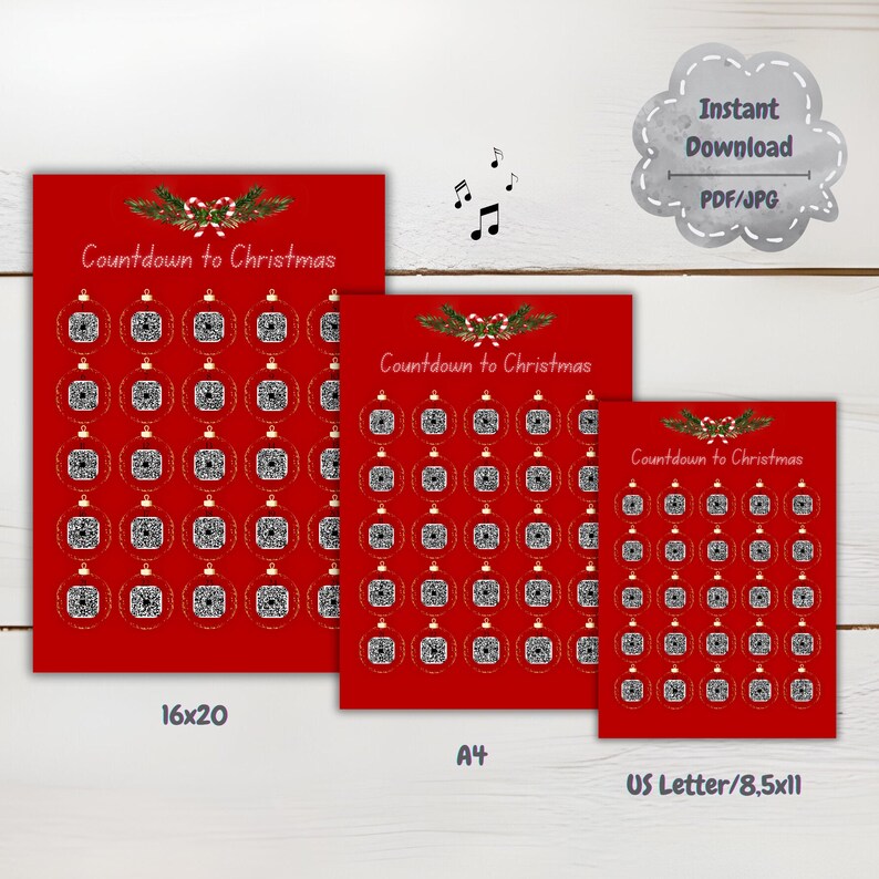 Printable Advent Calendar Playlist DIY Holiday Music Countdown ...