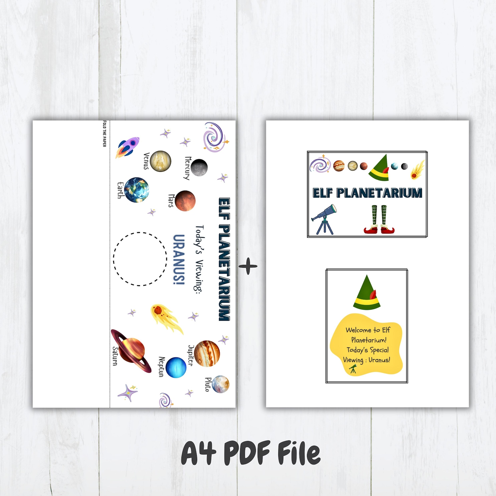 Elf Planetarium and Printable Elf Welcome Cards Elf Creative Props ...