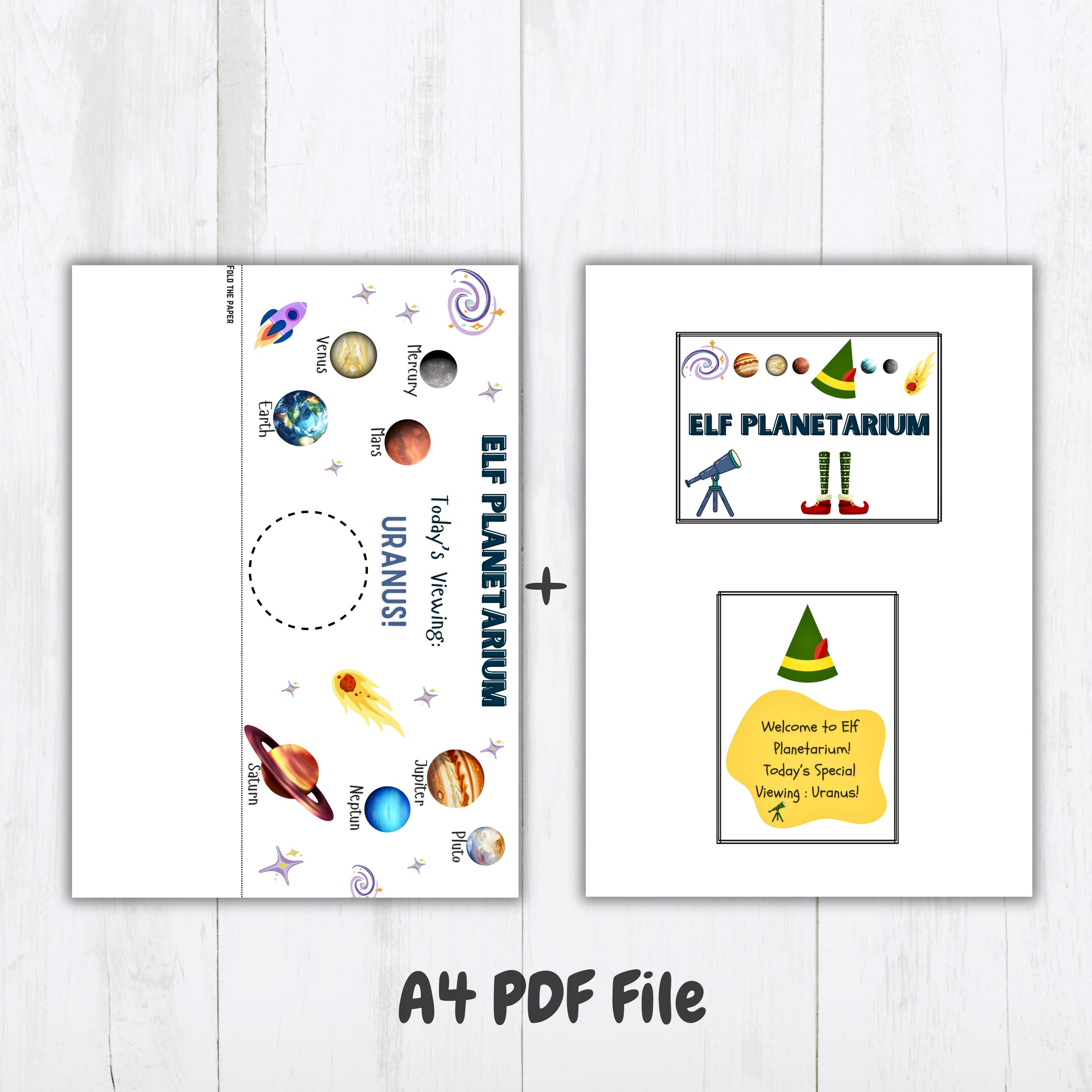 Elf Planetarium and Printable Elf Welcome Cards Elf Creative Props ...