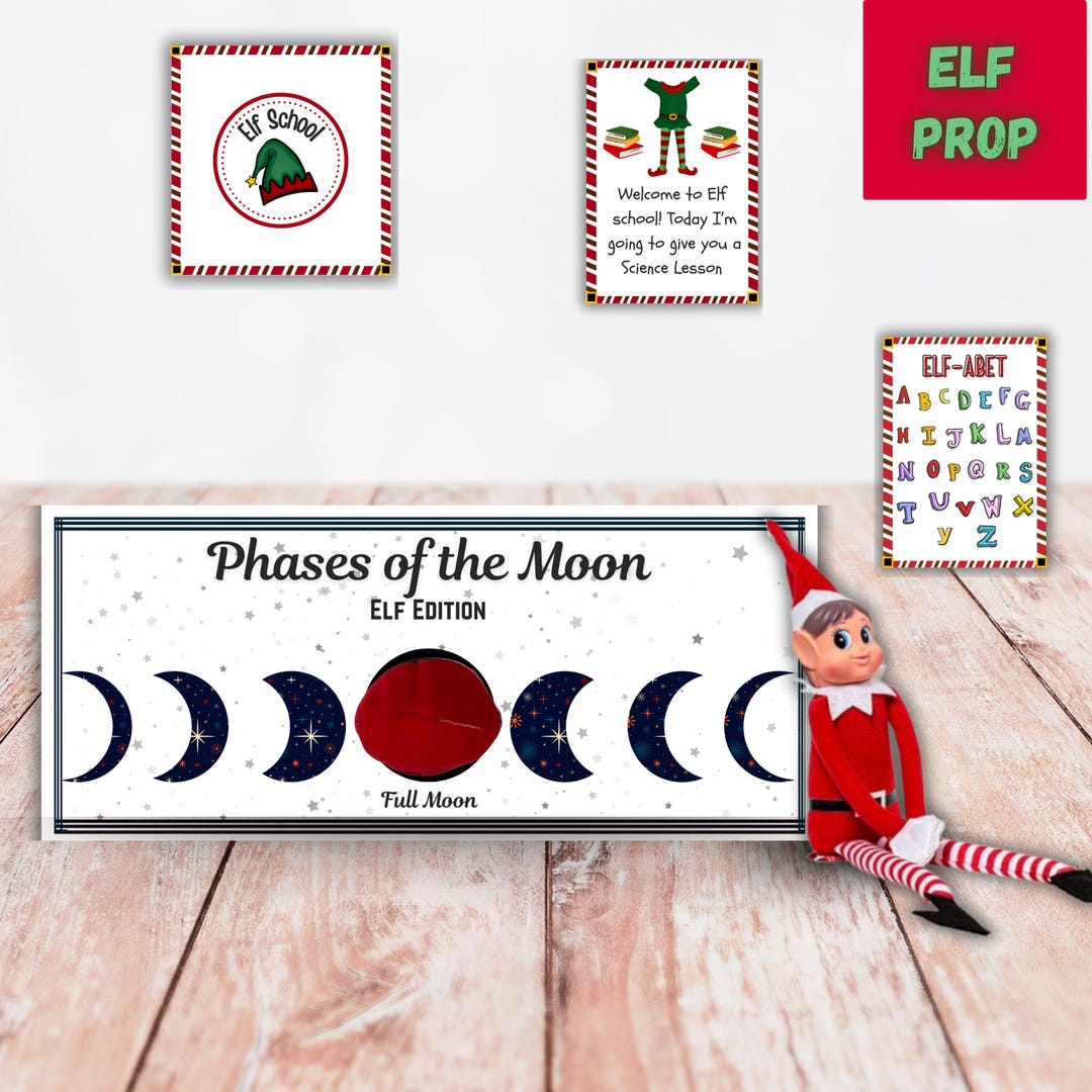 Elf Lunar Phases and Printable Elf School Cards Elf Creative Props ...