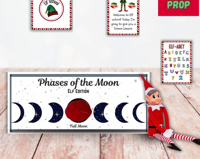 Elf Lunar Phases & School Cards: Christmas Activity (digital Download ...