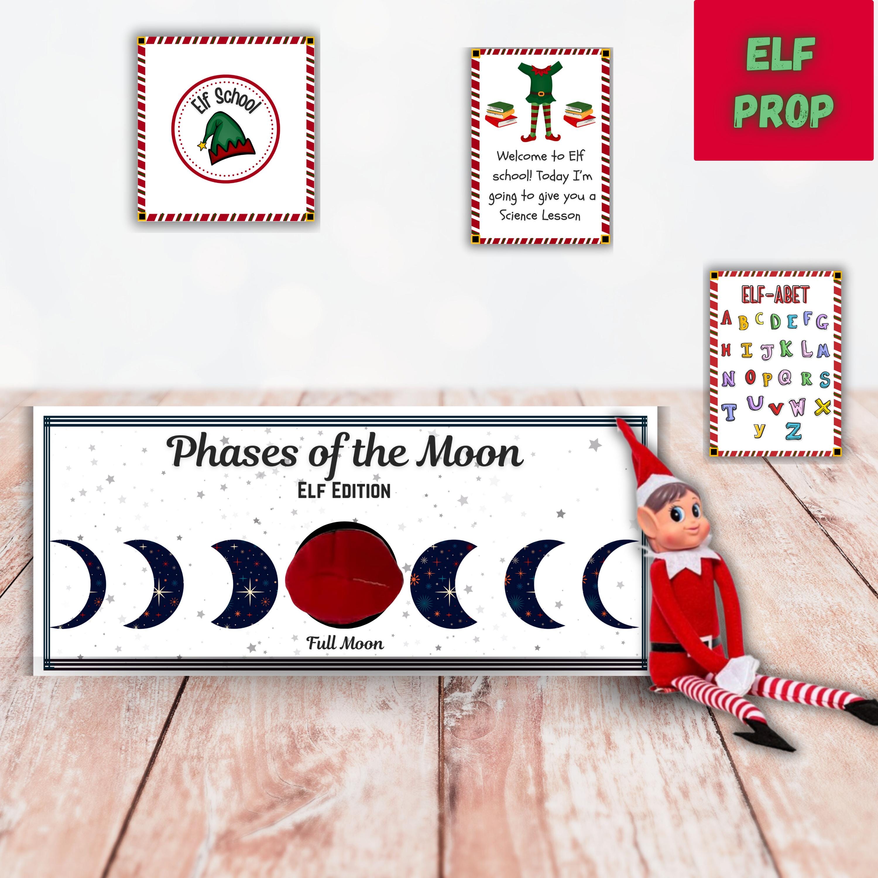Elf Lunar Phases & School Cards: Christmas Activity (digital Download ...