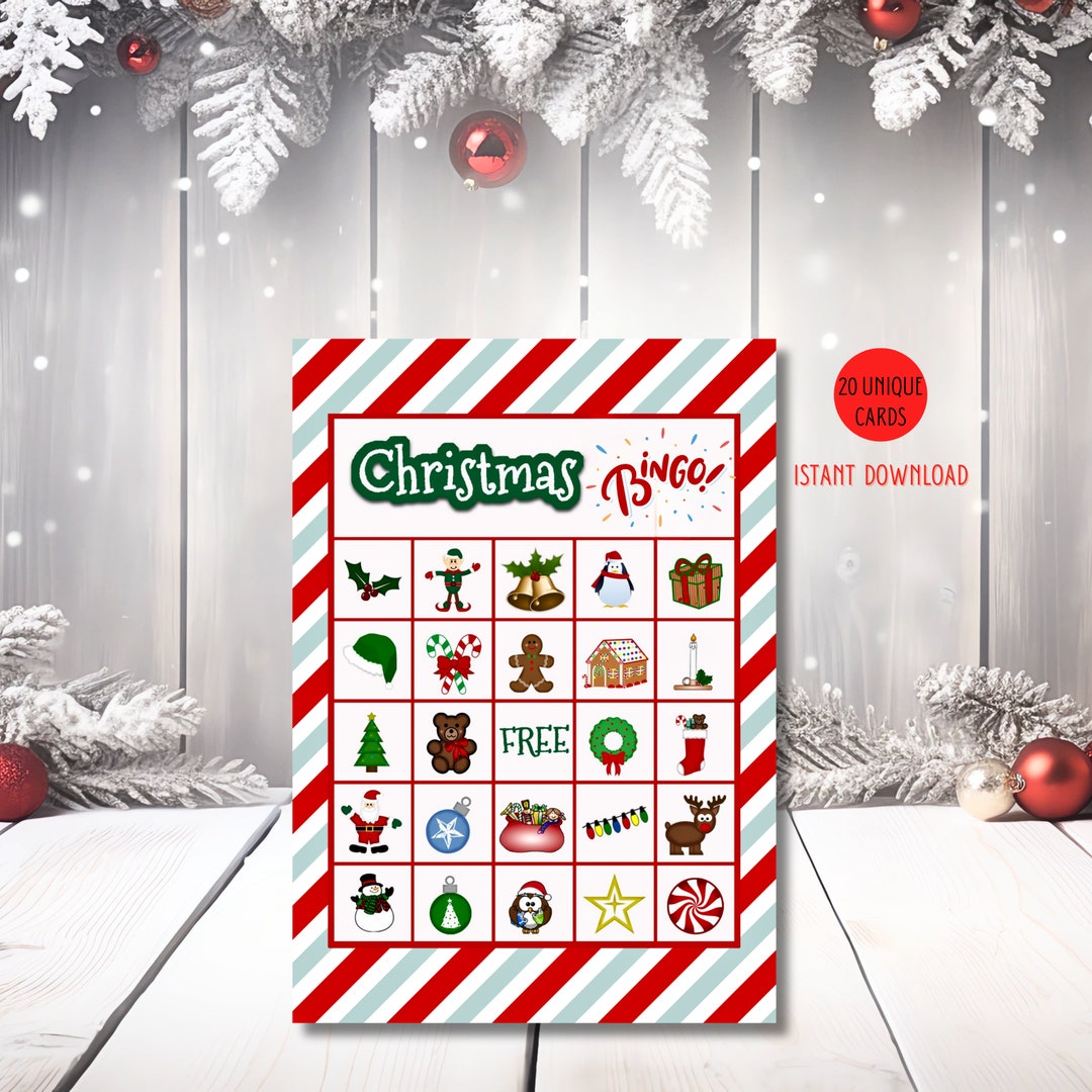 Christmas Bingo Games Editable Template Printable Bingo Cards Holiday ...