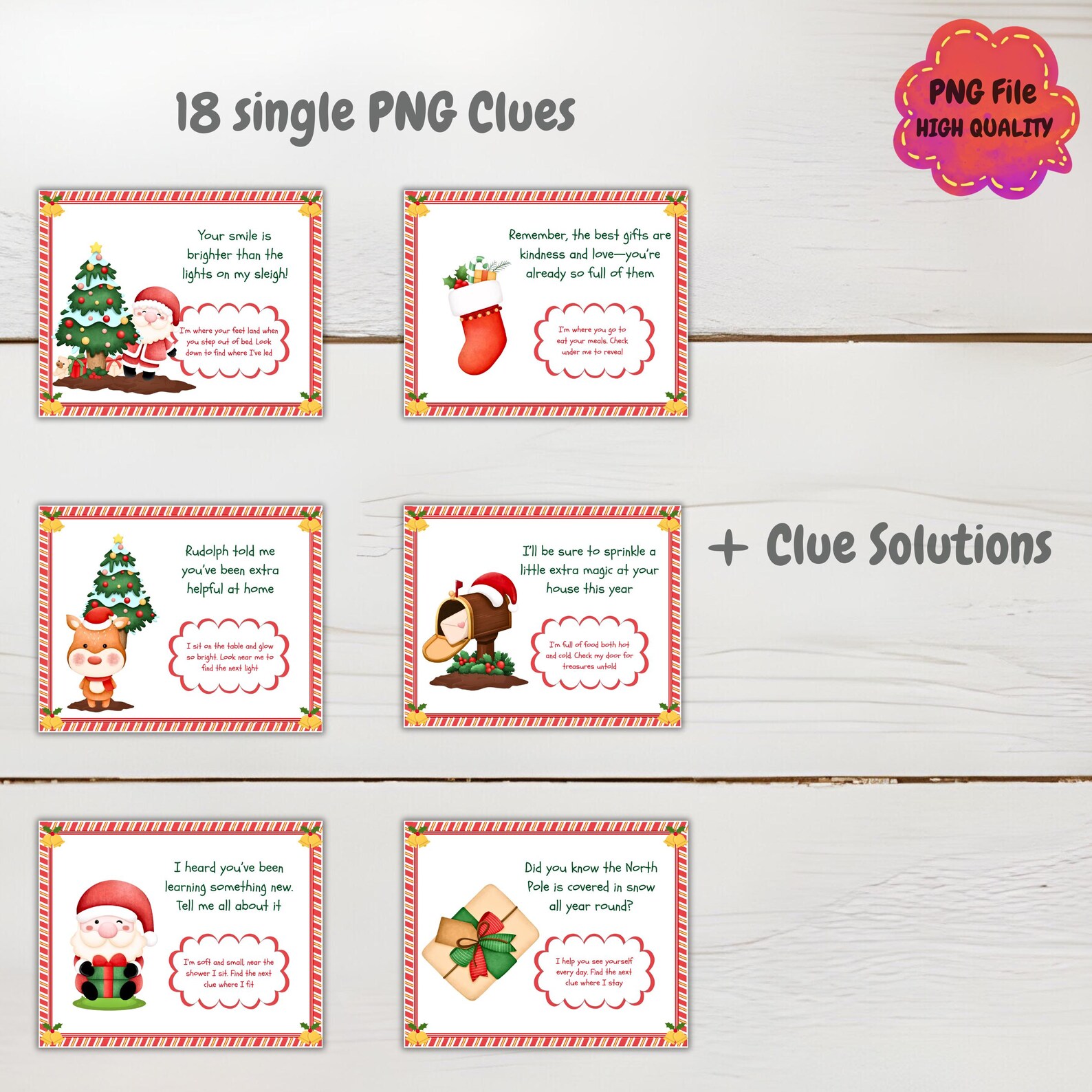 Printable Santa Scavenger Hunt: Christmas Treasure Hunt Game (PDF ...